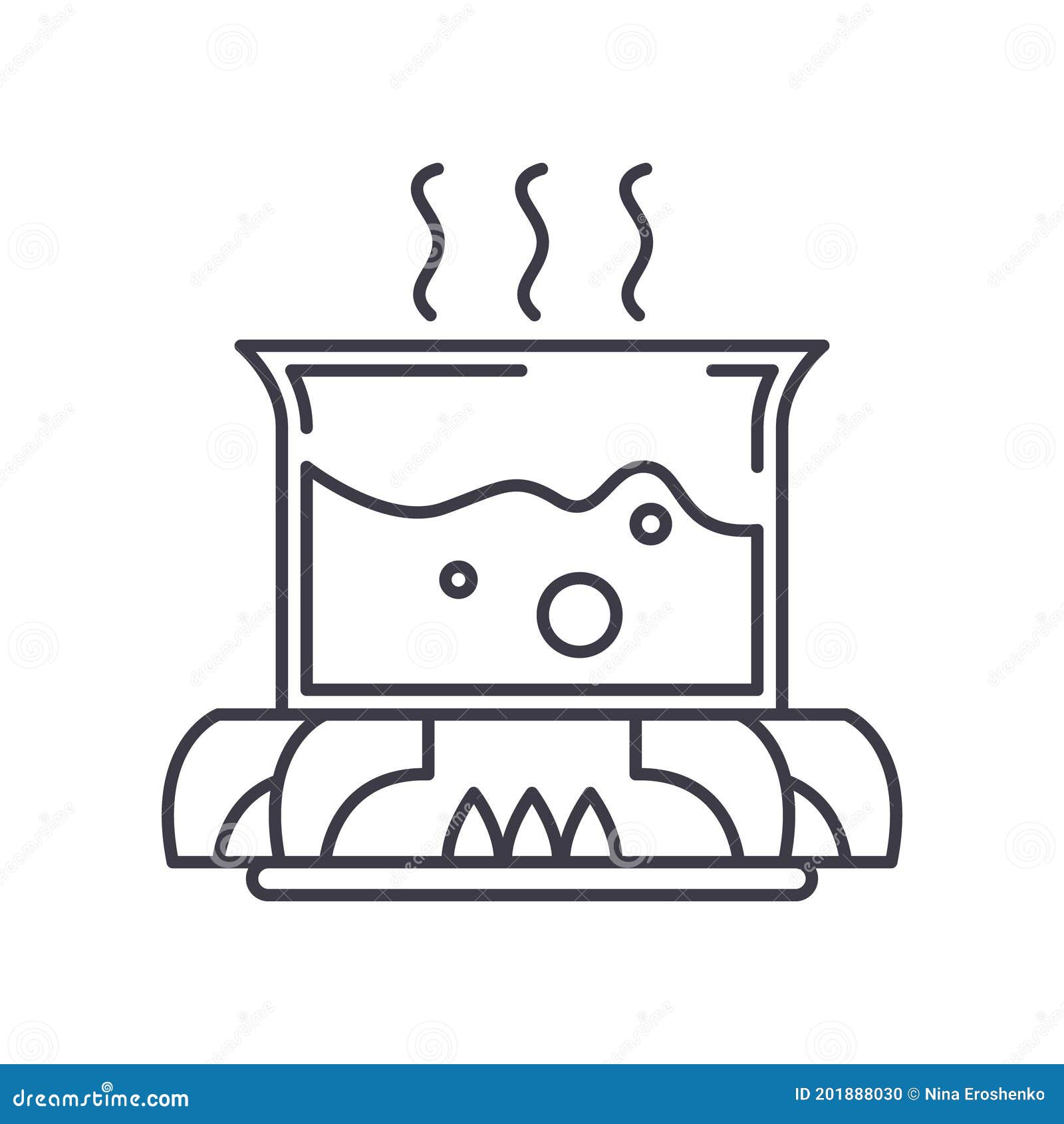 Boiled Water Icon, Linear Isolated Illustration, Thin Line Vector, Web ...