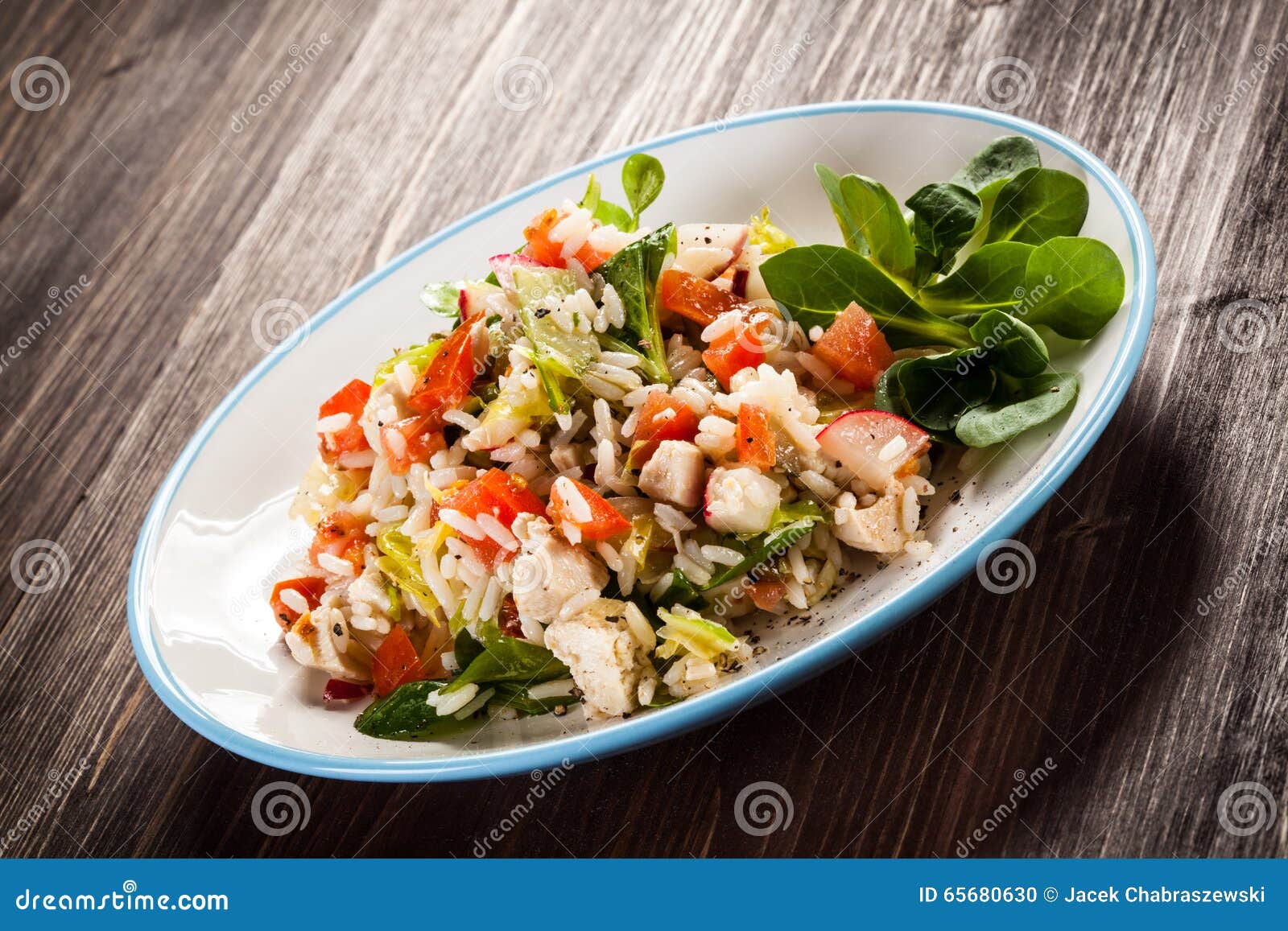 Boiled white rice stock photo. Image of dinner, paprika - 65680630