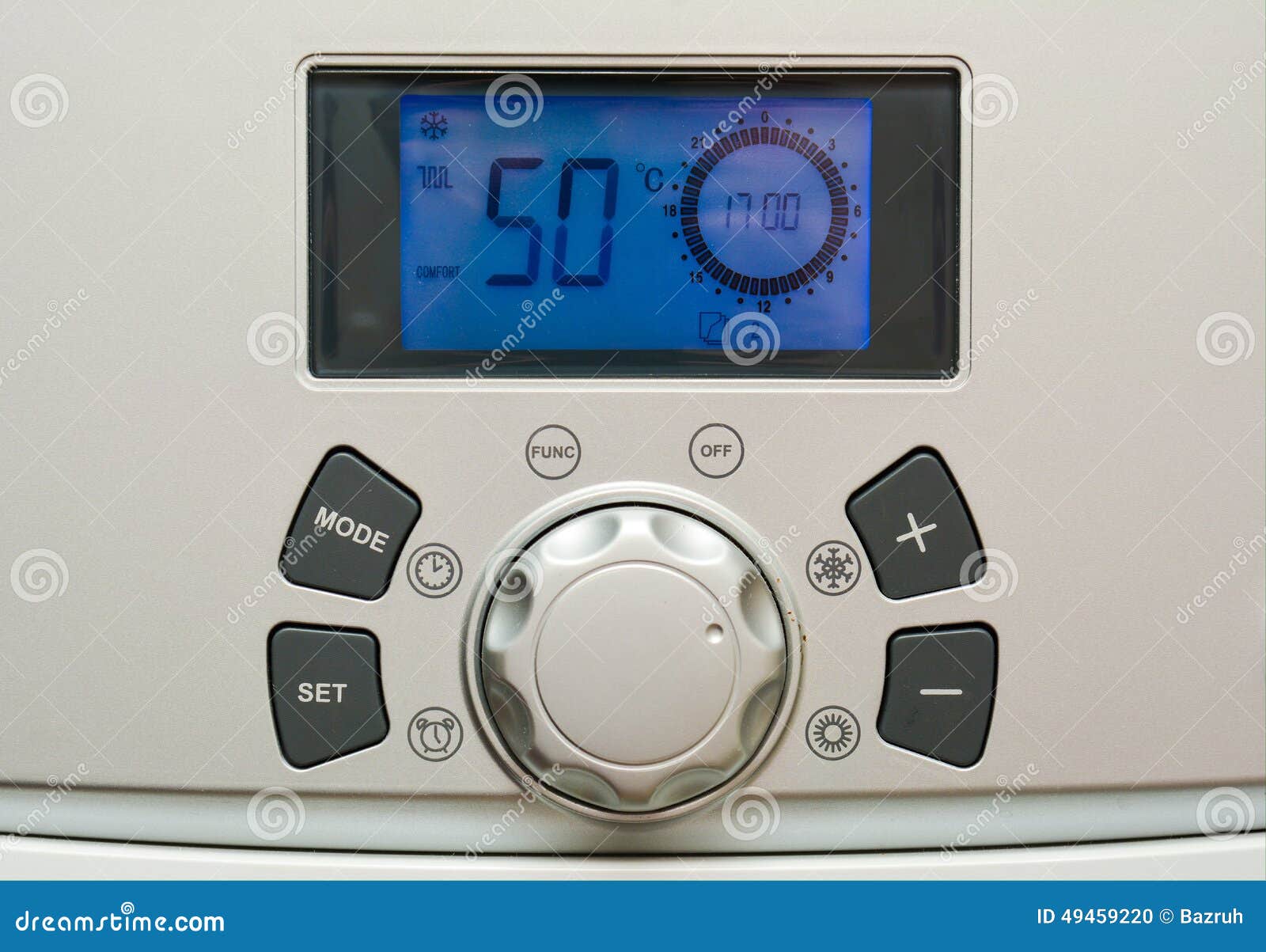 Gas Boiler Control Panel, Power Button, Temperature Setting Modes In ...