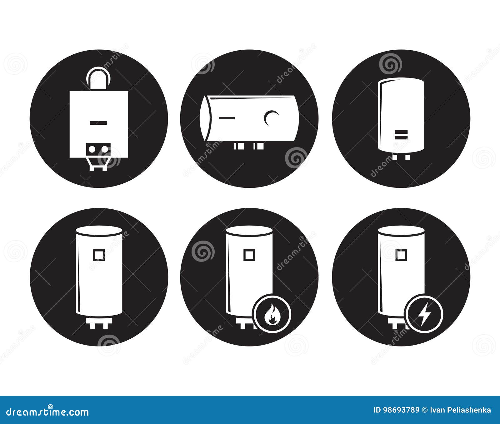Boiler icons set stock illustration. Illustration of equipment - 98693789