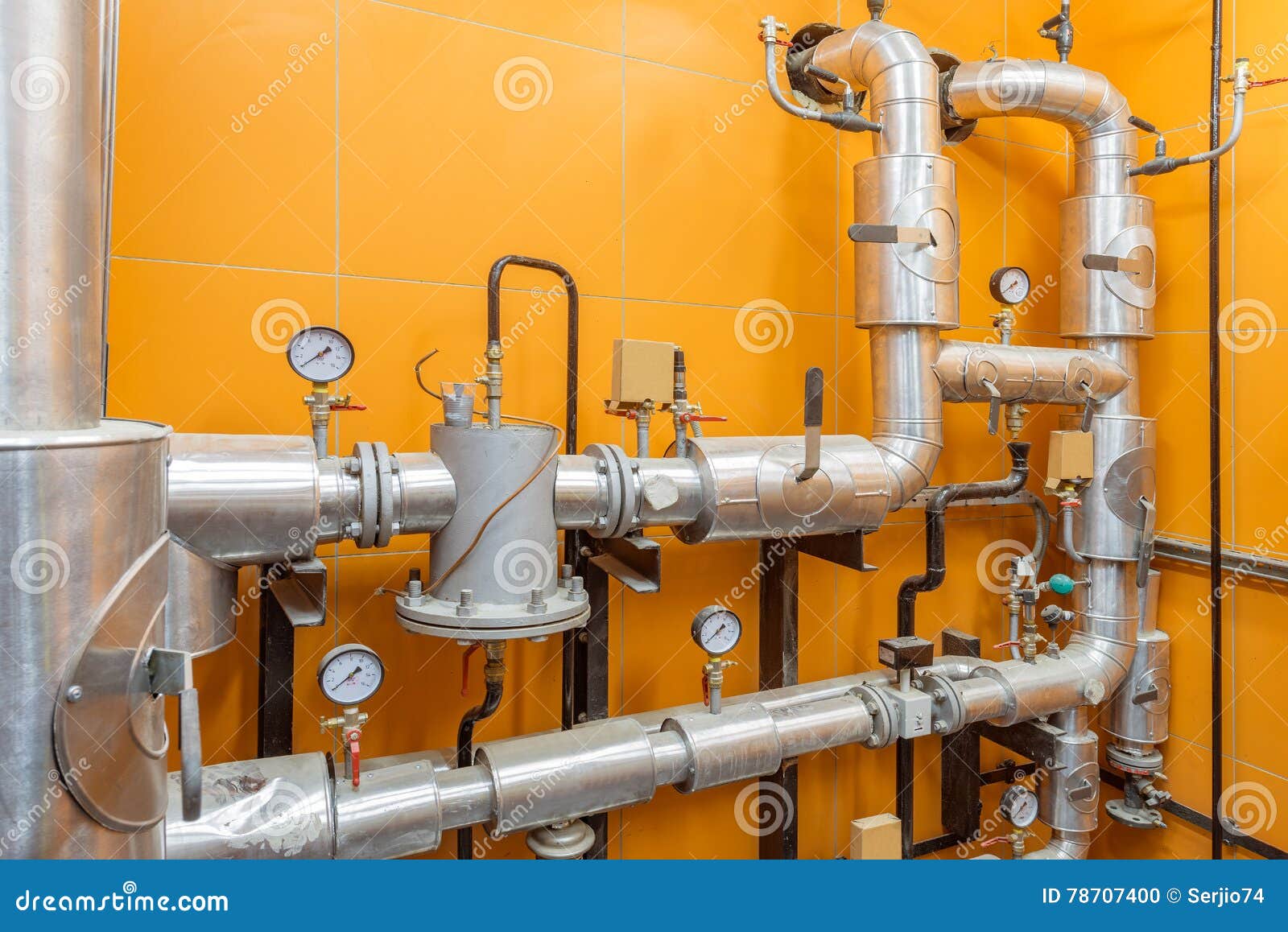 Boiler Room in the Basement. Stock Photo - Image of installation ...
