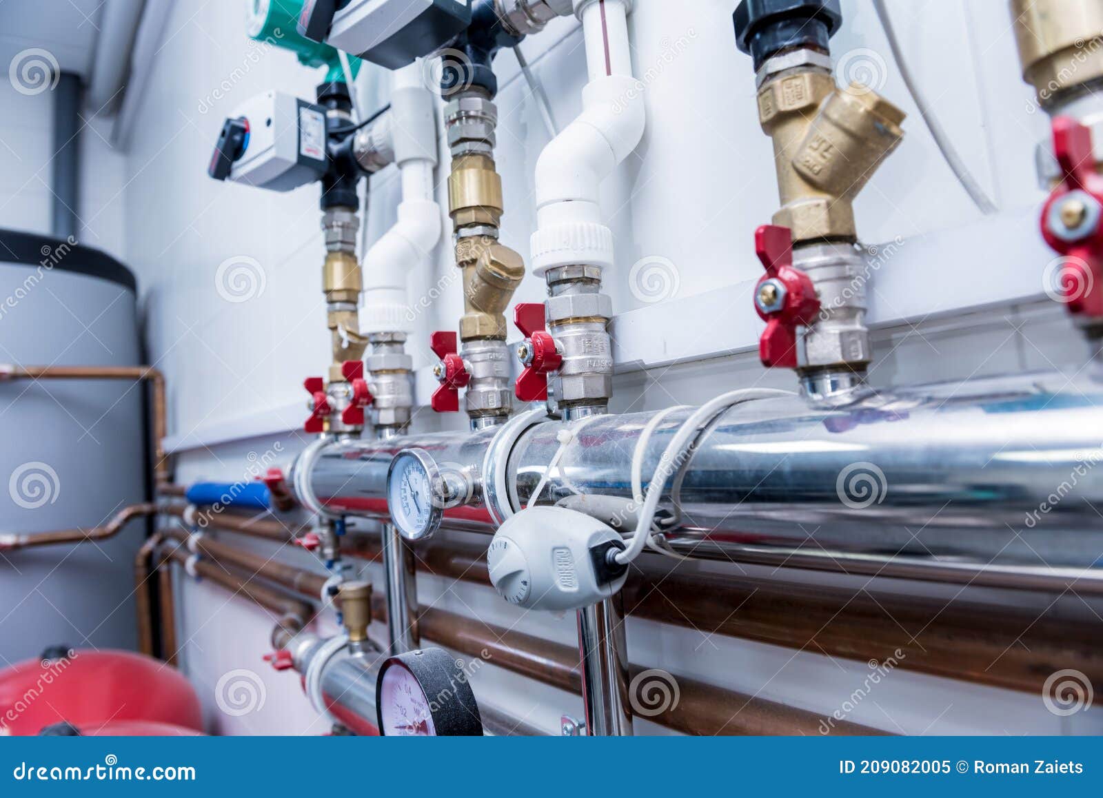 Boiler Room Equipment for Modern Heating System Stock Image - Image of ...
