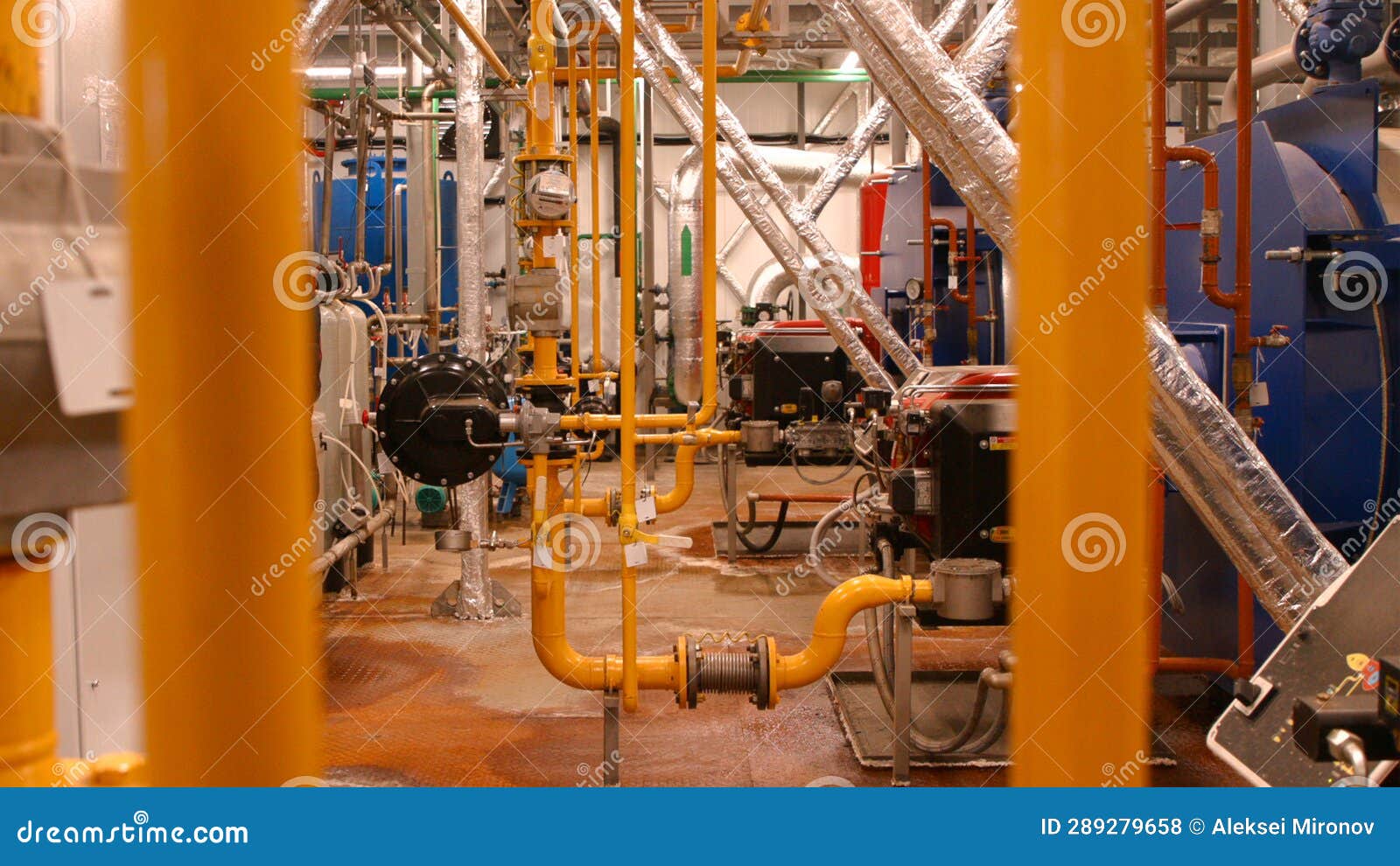 Boiler room interior stock photo. Image of iron, energy - 289279658