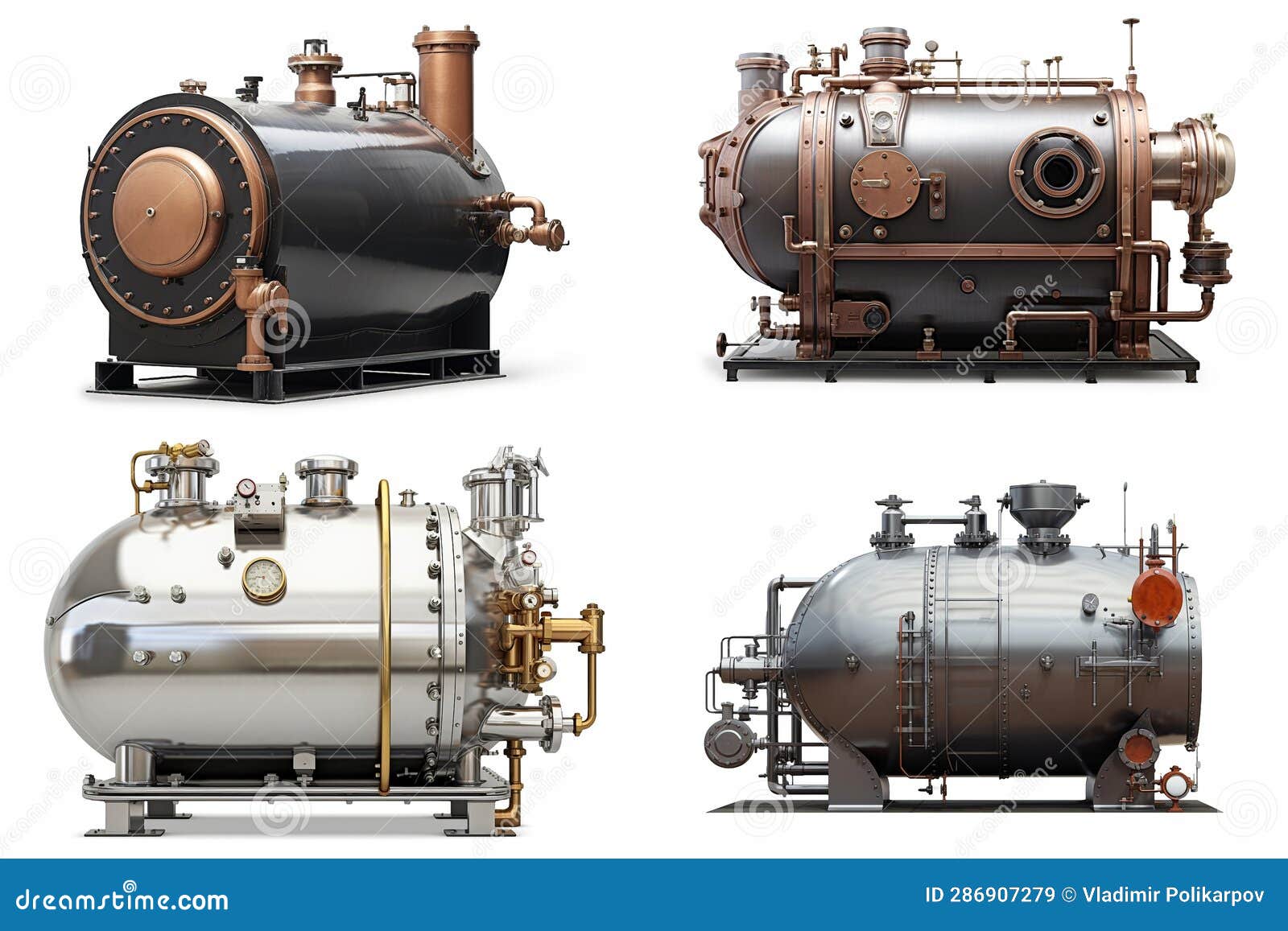 Boiler Set Isolated on White Background Stock Image - Image of device ...