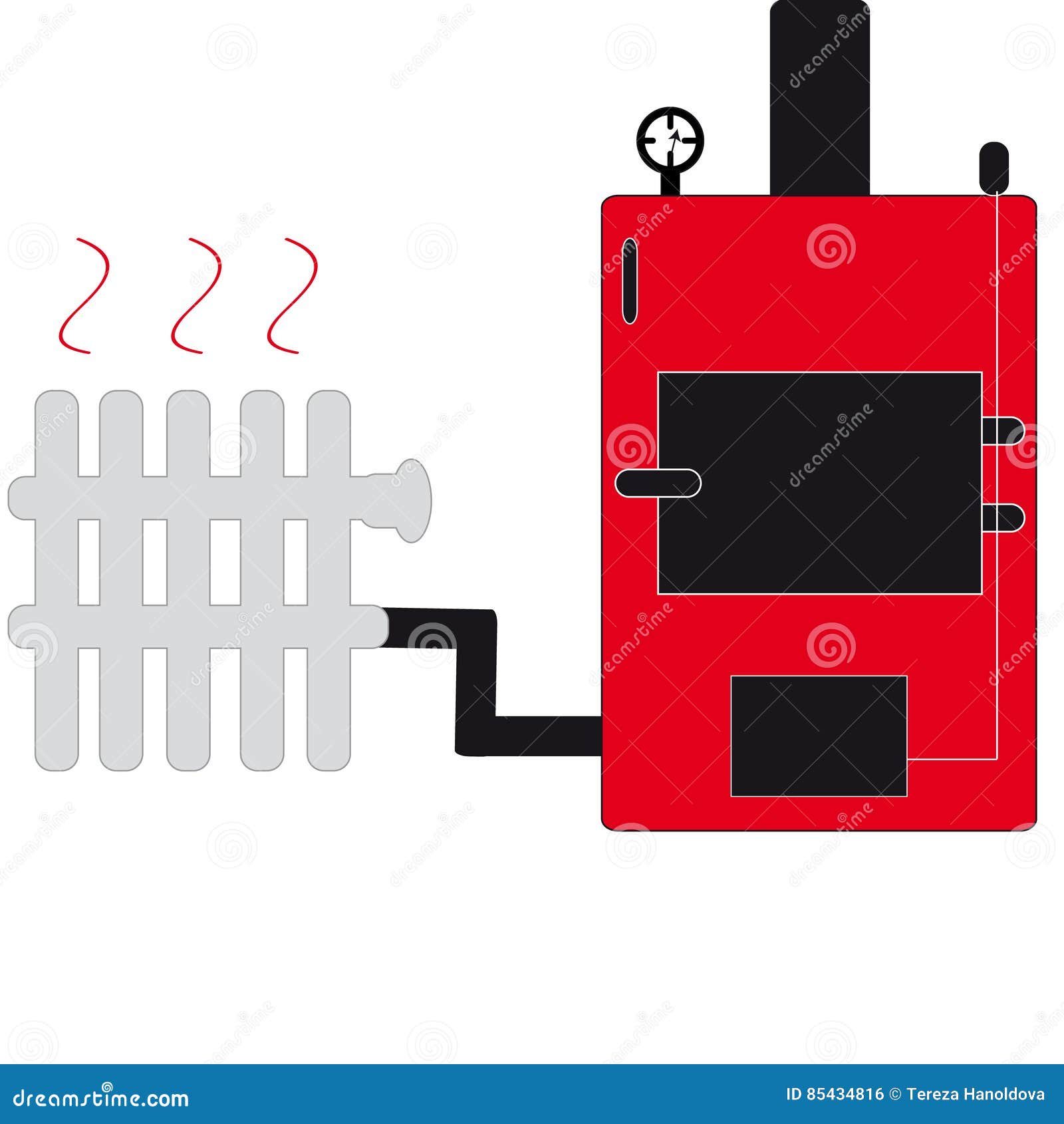 Boiler on white background stock vector. Illustration of system - 85434816