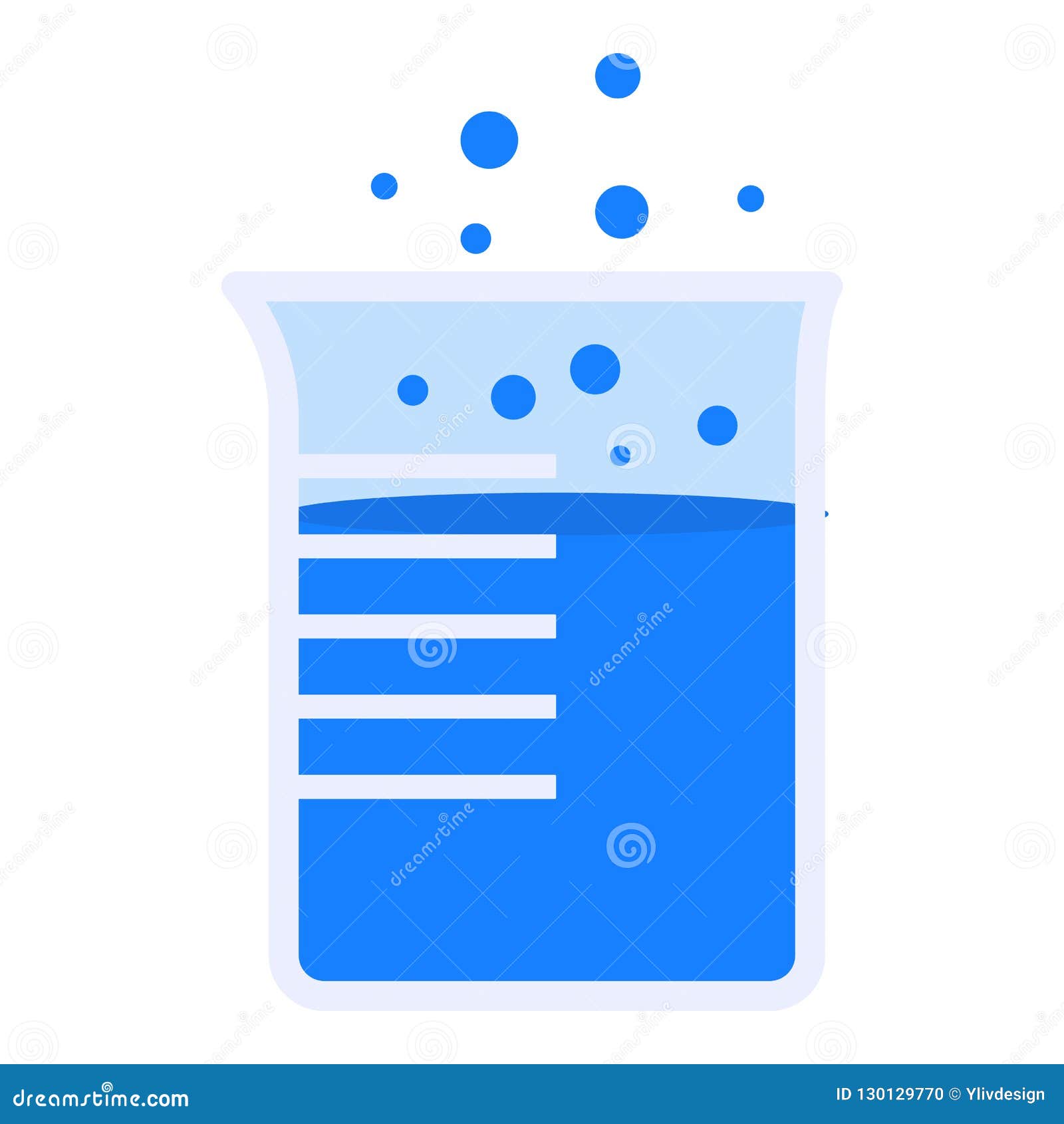 Boiling Blue Beaker Icon, Flat Style Stock Vector - Illustration of ...