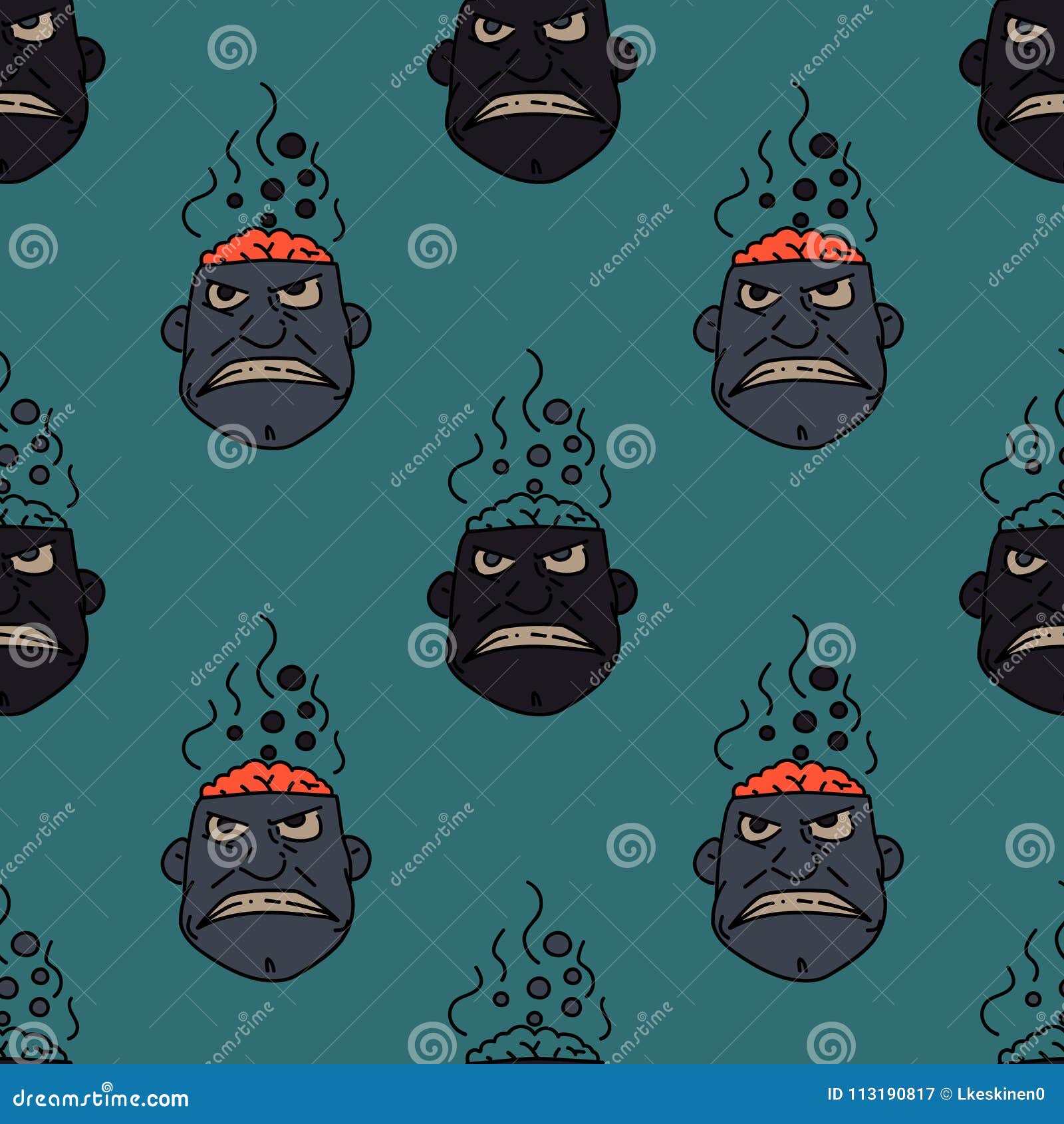 Boiling Brain Seamless Pattern Stock Vector - Illustration of ornament ...