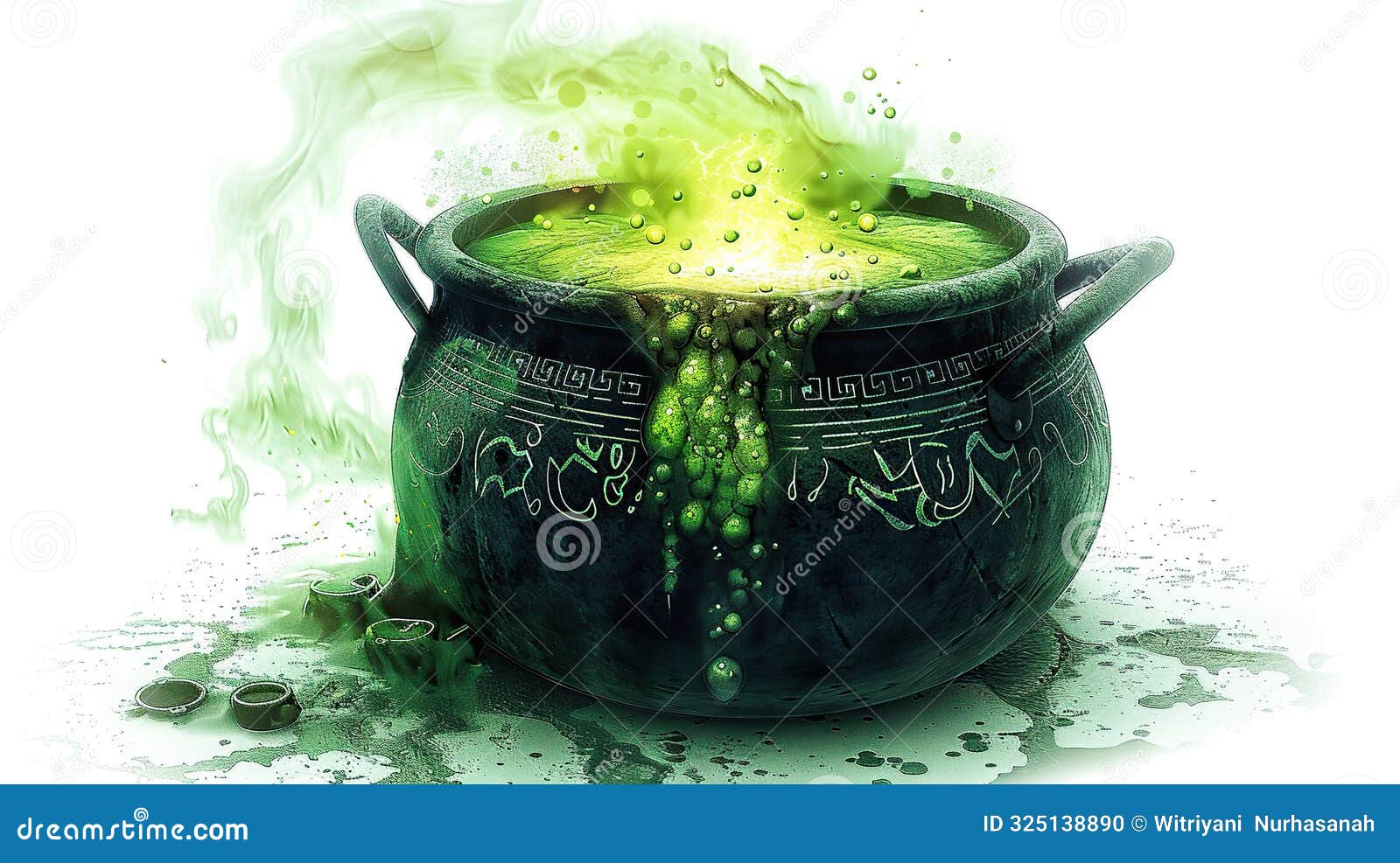 Boiling Cauldron of Magic stock illustration. Illustration of mystical ...
