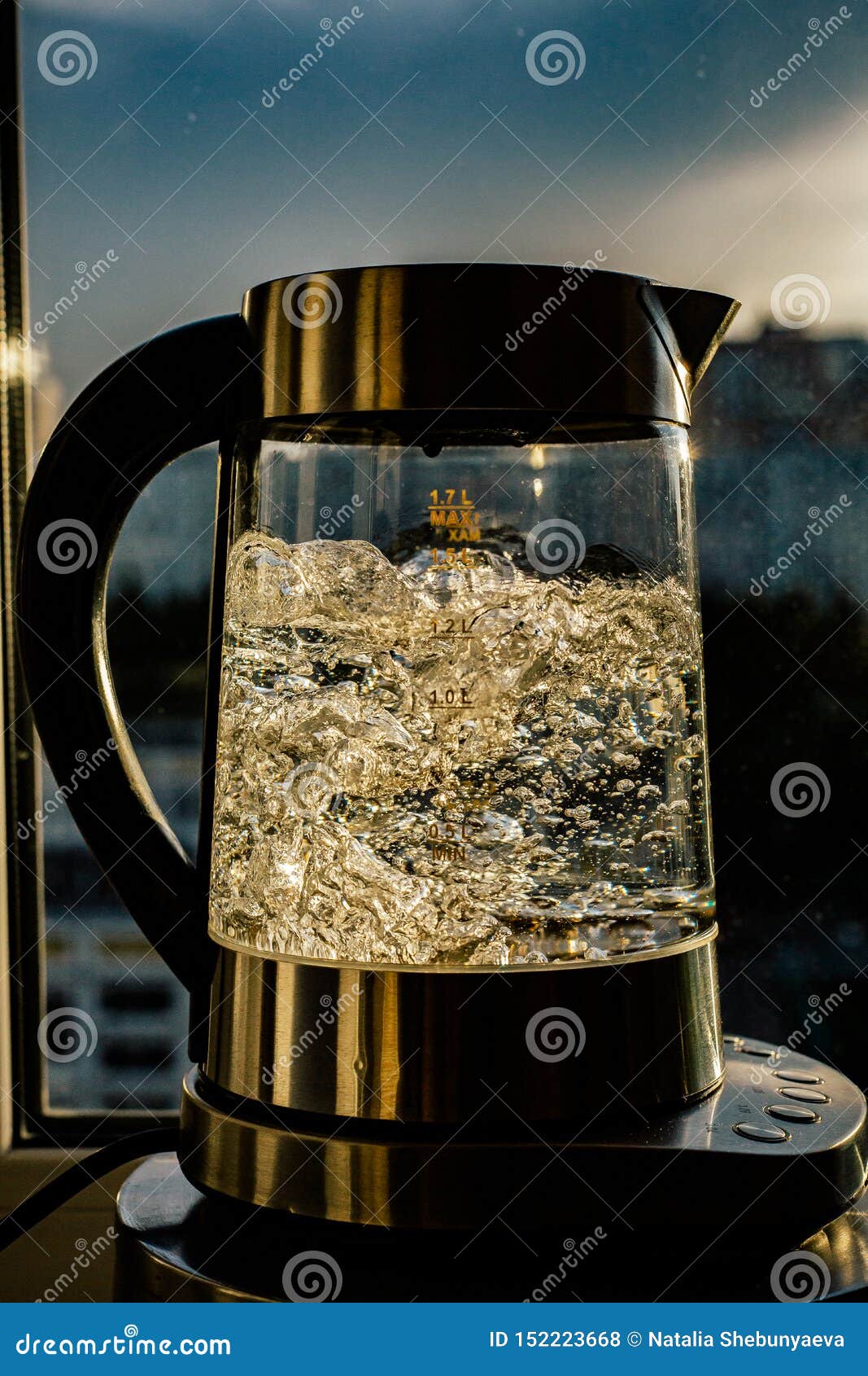 Boiling Clear Water in Kettle Stock Photo - Image of bubbles, kettle ...