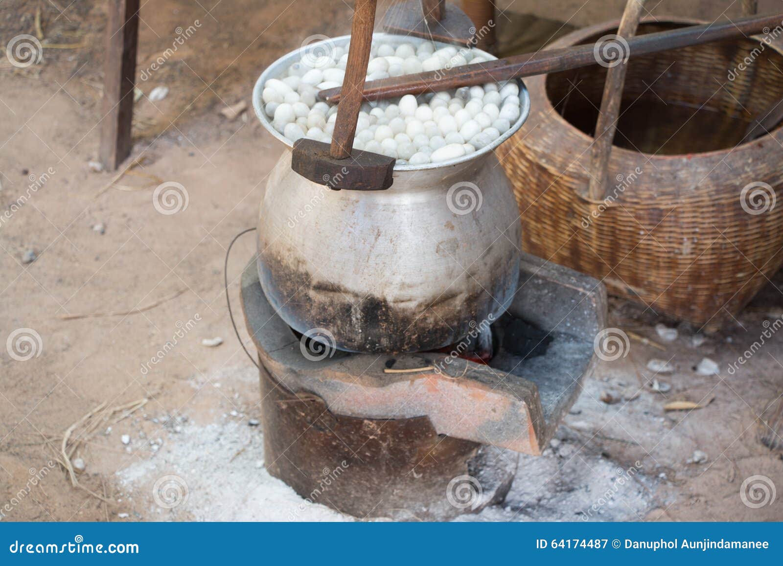 Boiling cocoon silkworm stock image. Image of organic - 64174487