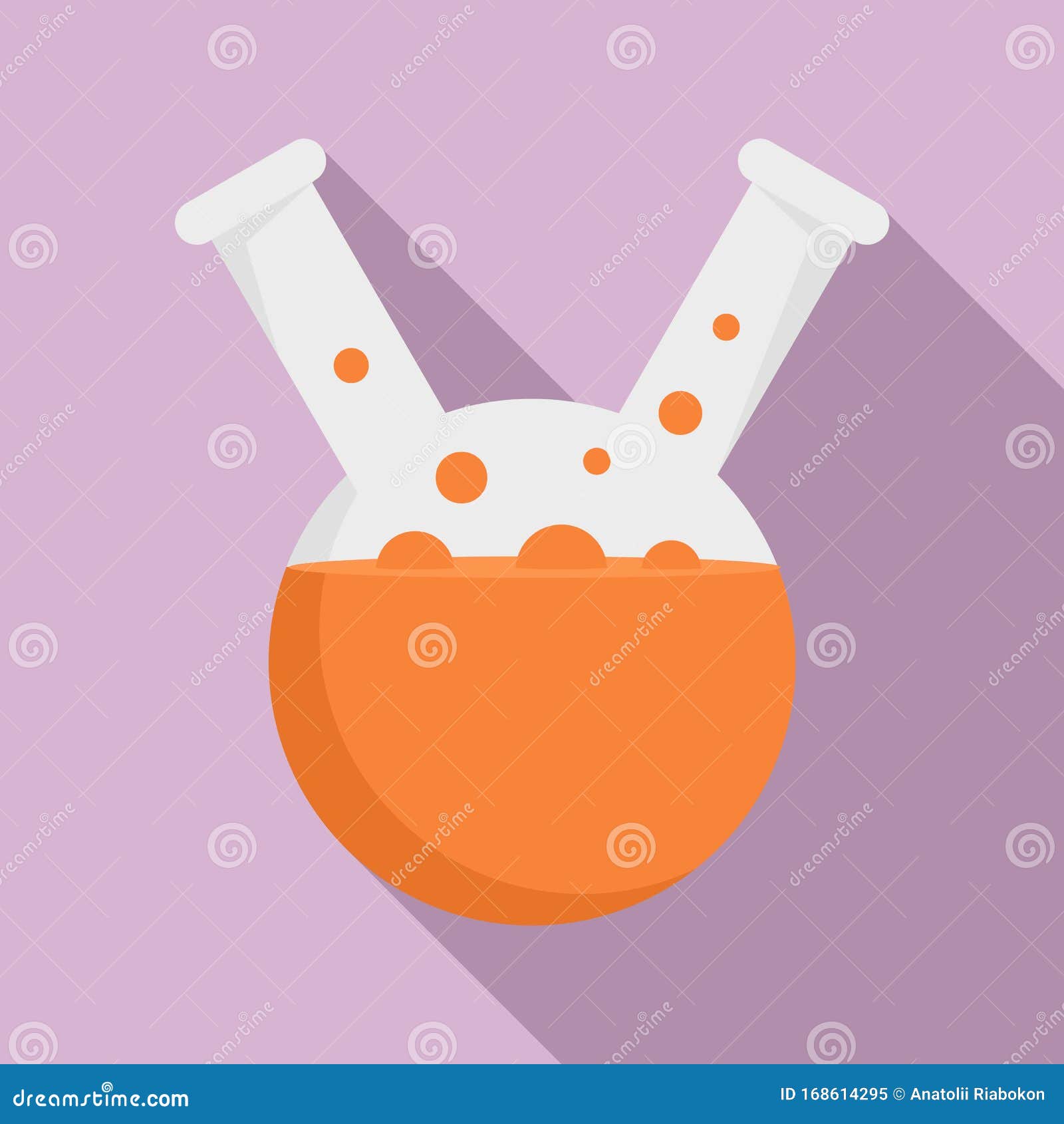 Boiling Double Flask Icon, Flat Style Stock Vector - Illustration of ...