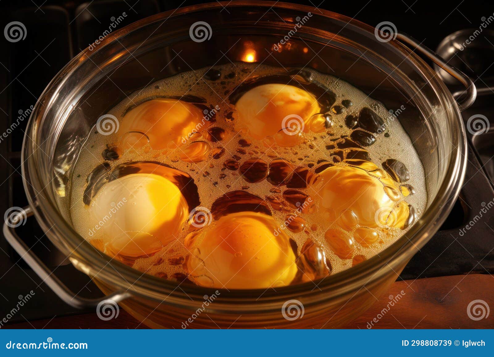 Boiling Eggs in a Glass Pot. Stock Image - Image of sunlight, light ...