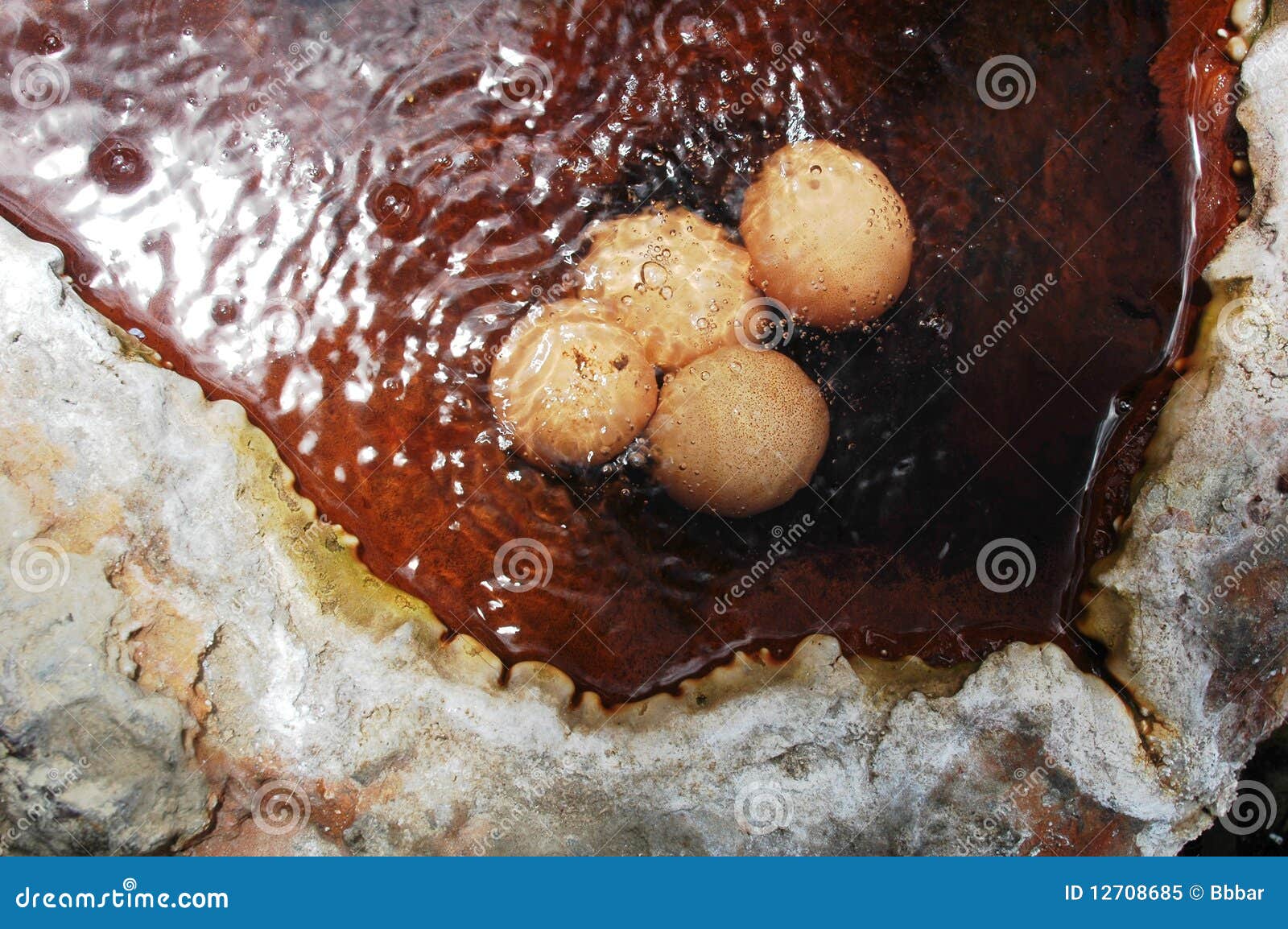 Boiling eggs in hot spring stock image. Image of natural - 12708685