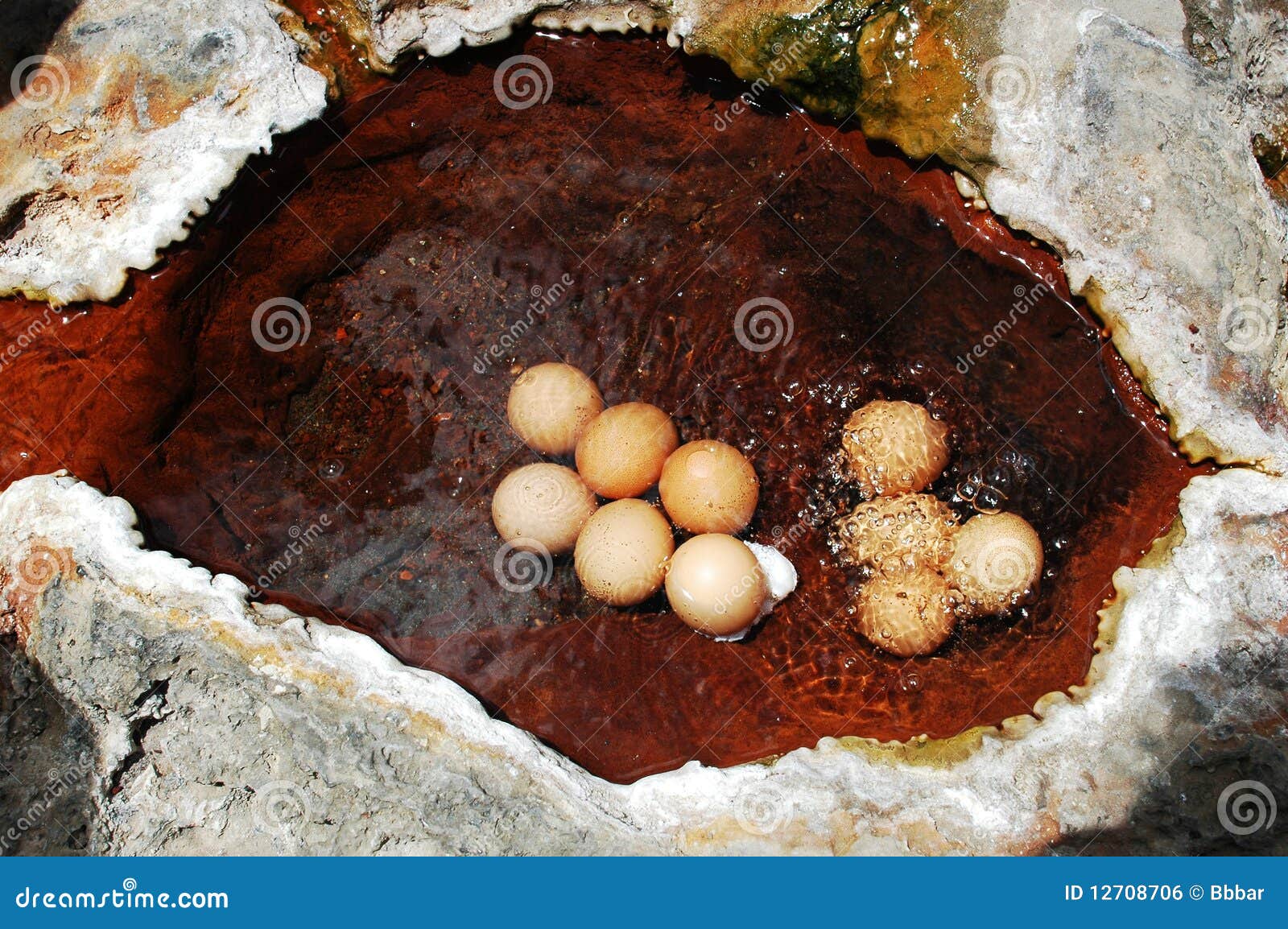 Boiling Eggs in a Hot Spring Stock Photo - Image of boiled, boiling ...