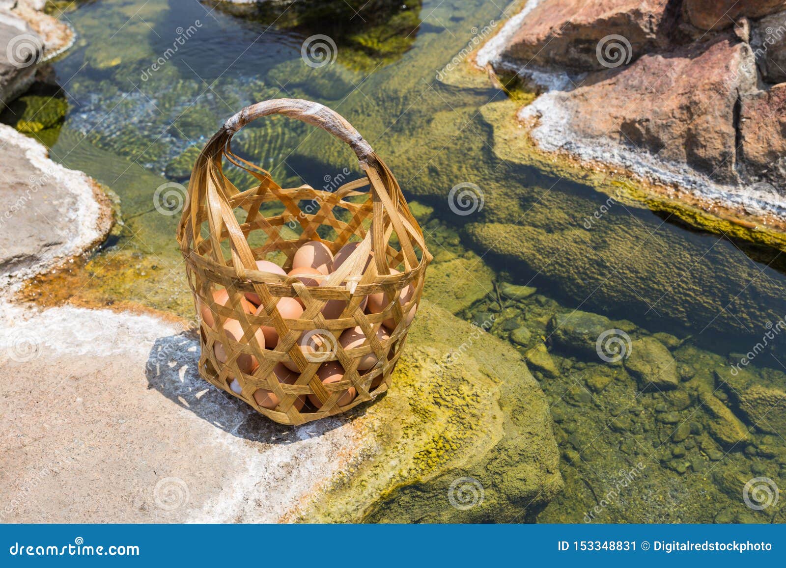 Boiling Eggs Hotspring stock image. Image of cook, chicken - 153348831