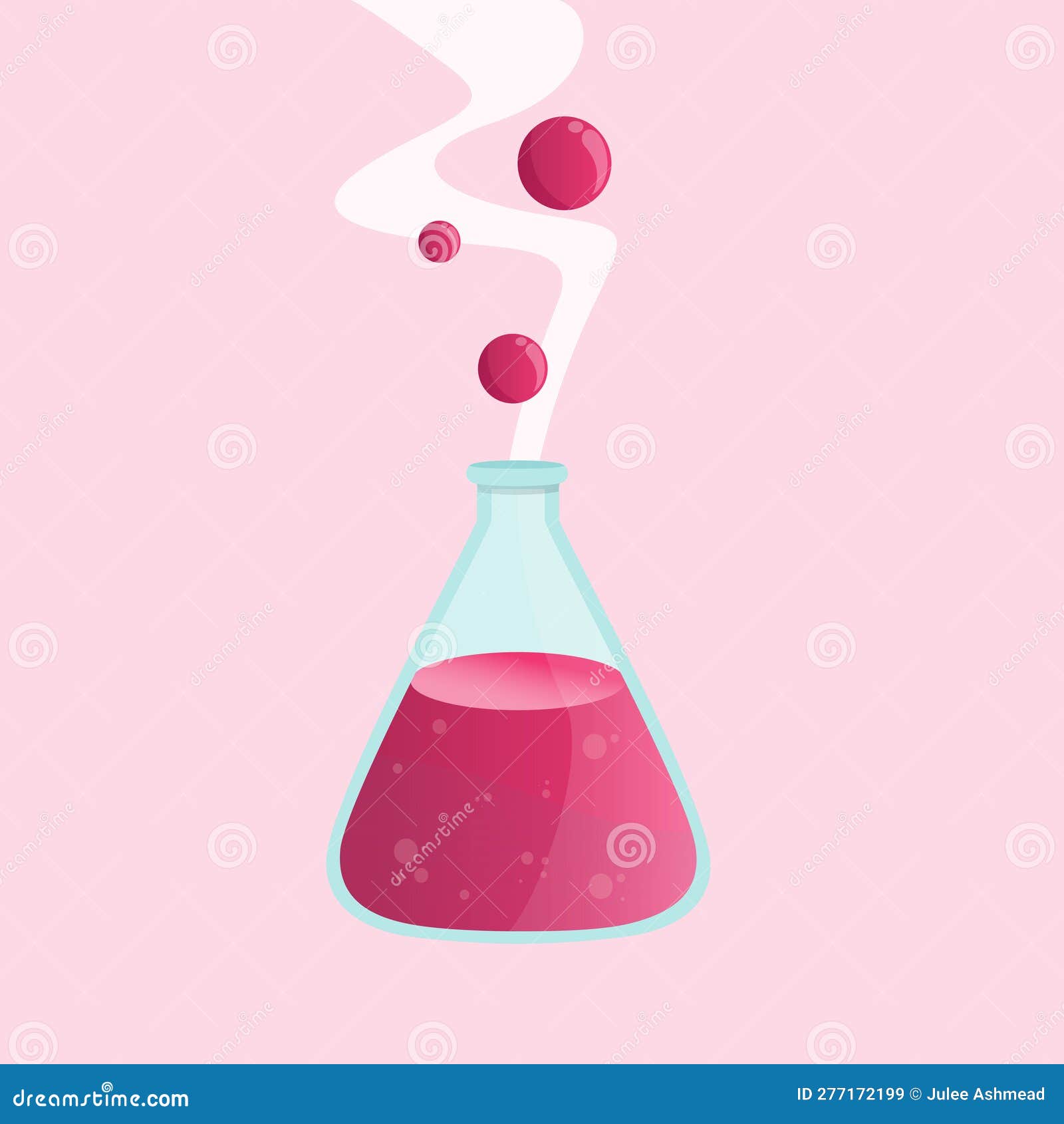 Erlenmeyer Flask with Chemical Reaction Boiling Science Vector Graphic ...