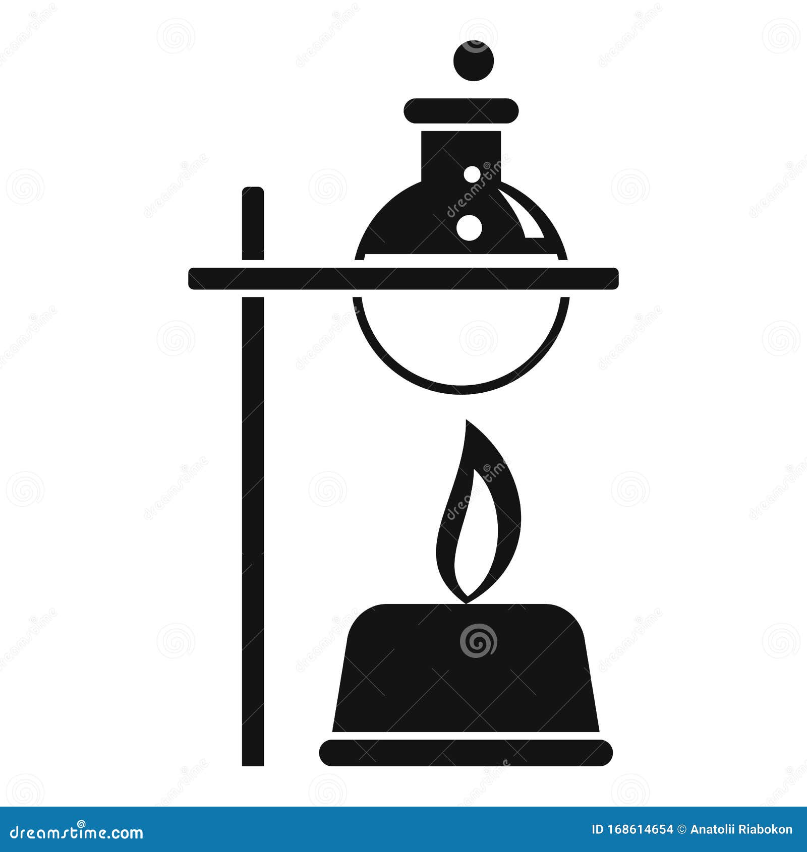 Boiling Flask Under Fire Icon, Simple Style Stock Vector - Illustration ...