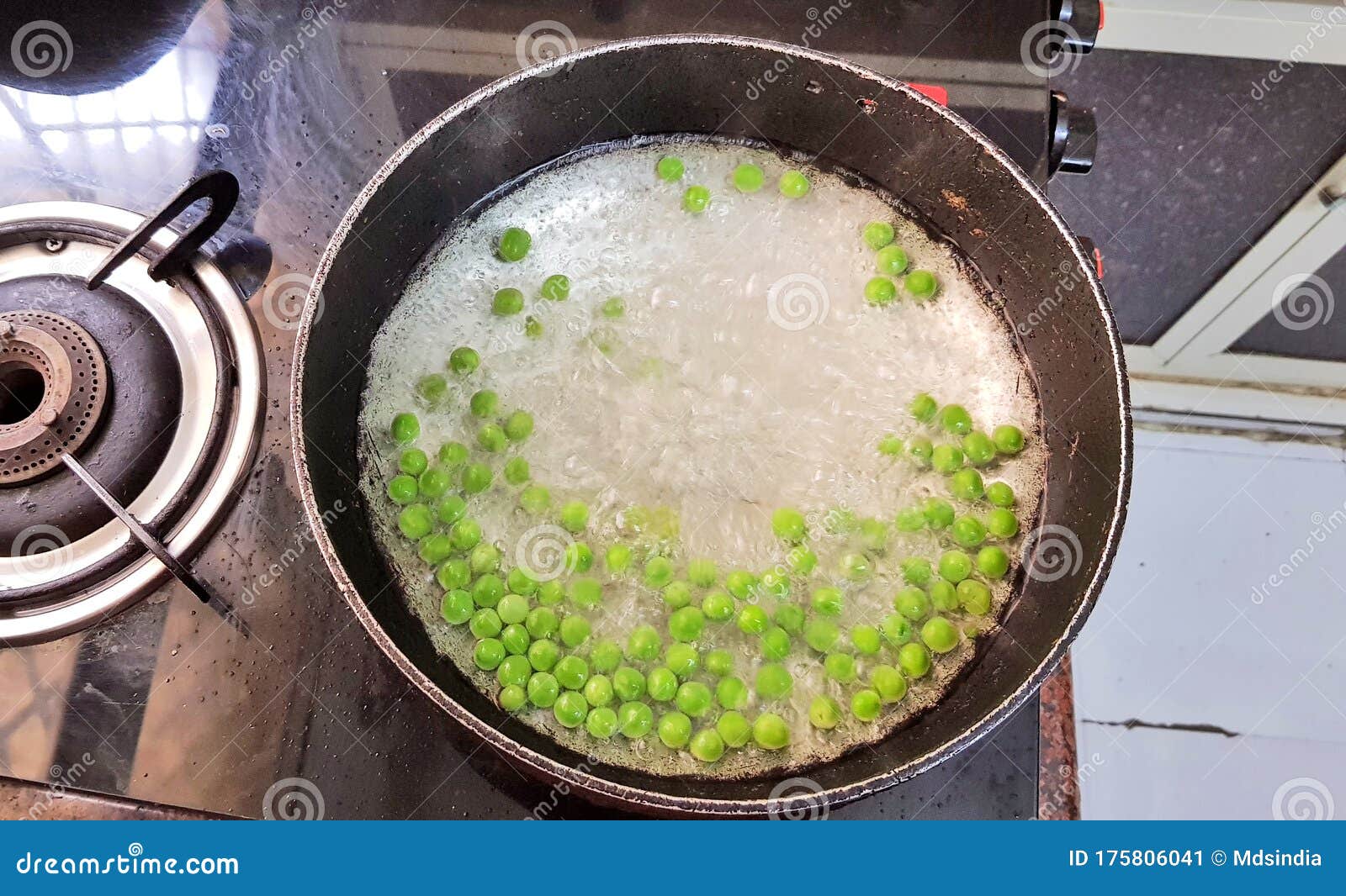 Boiling green peas stock image. Image of closeup, beans - 175806041