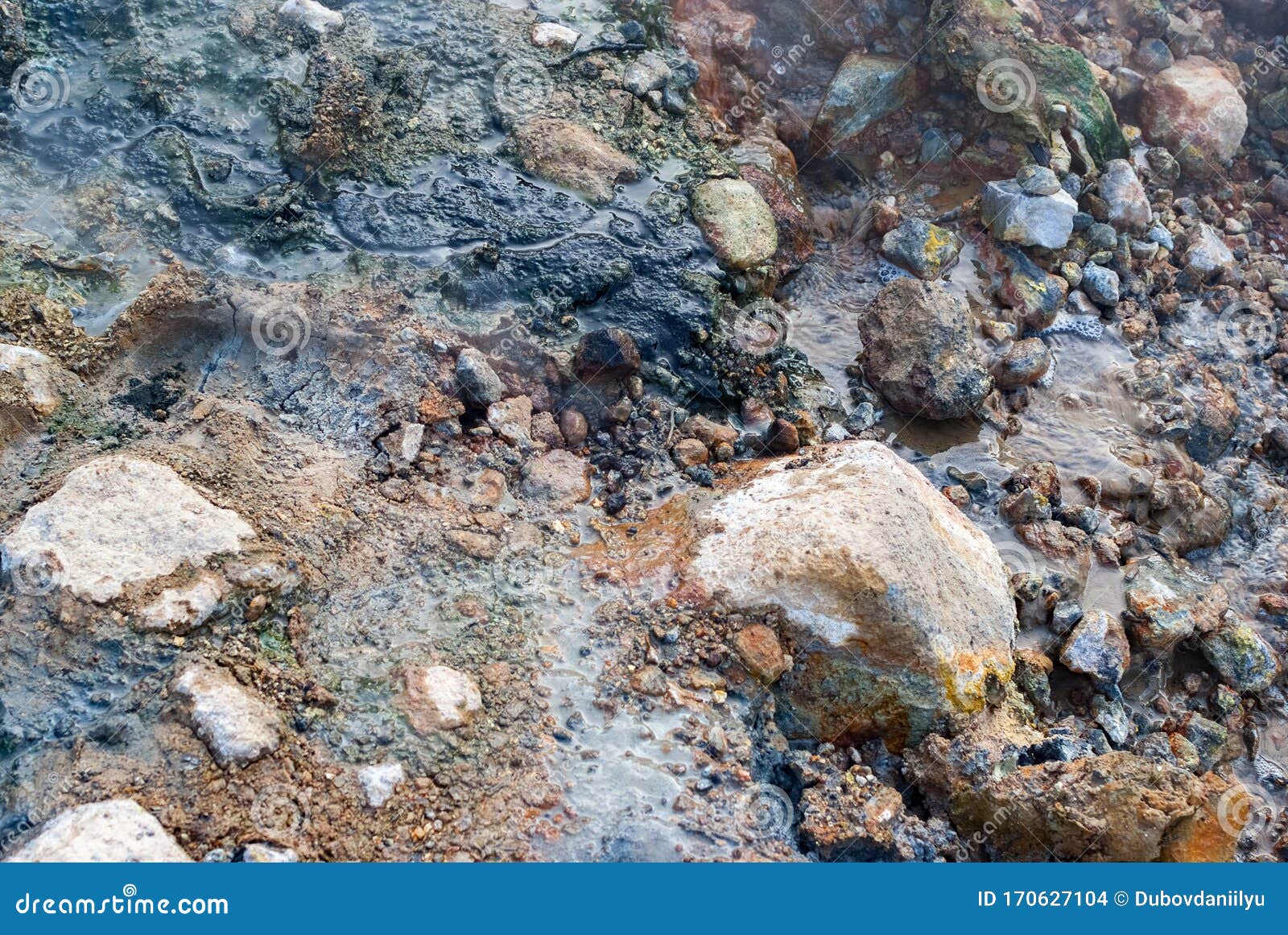 Boiling Hot Spring Water, Boiling Water on the Stones of Geyser, Hot ...