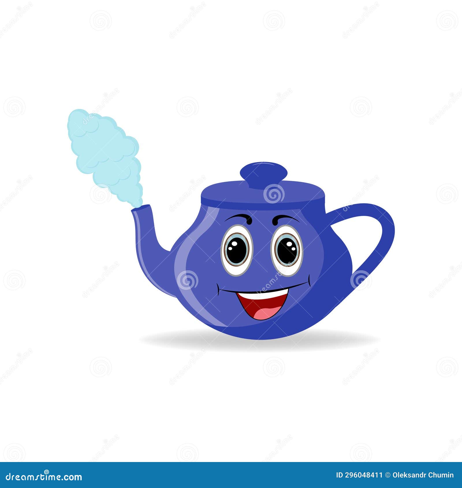 Boiling Kettle. Smiling Teapot Character Stock Illustration ...