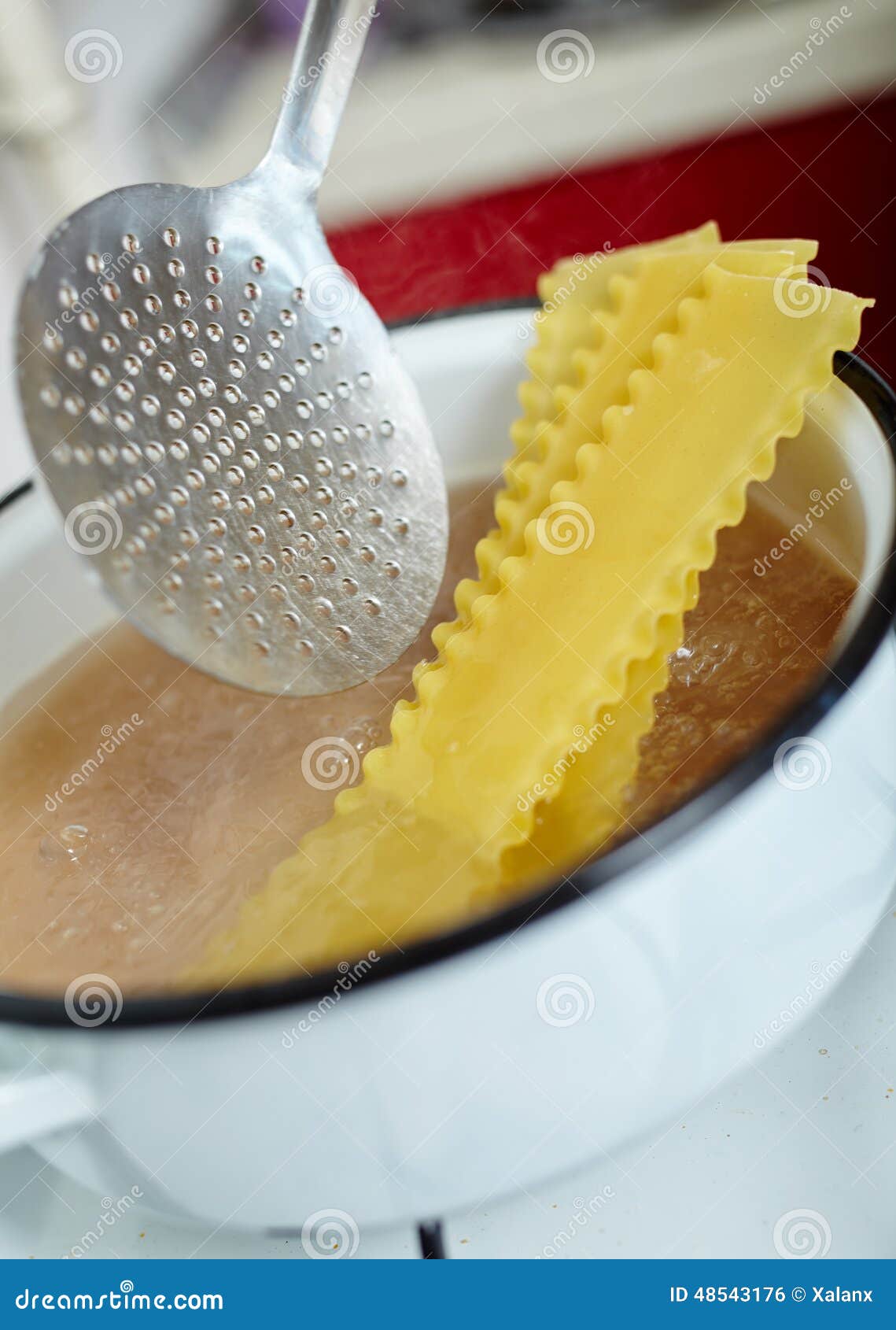 Boiling lasagna pasta stock photo. Image of home, preparing - 48543176