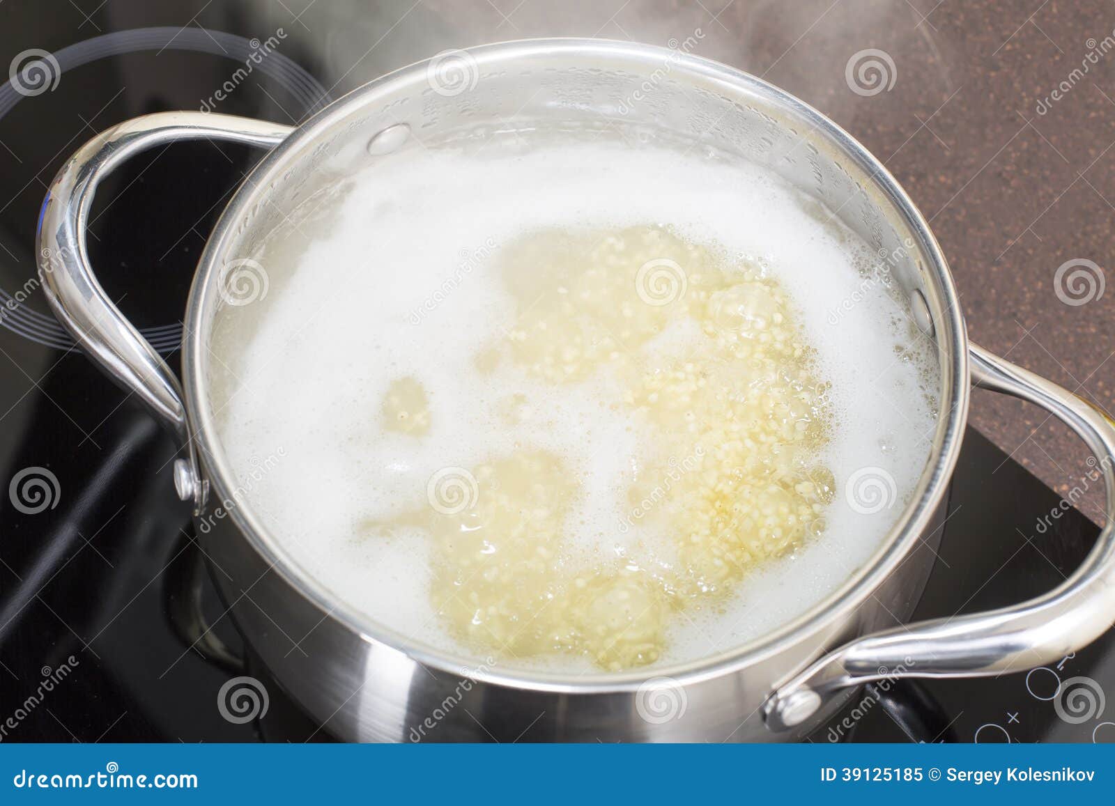 Boiling millet porridge stock image. Image of foam, food - 39125185