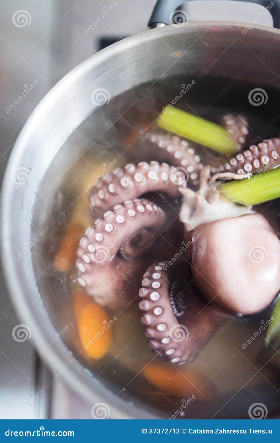 Boiling octopus stock image. Image of health, carrot - 87372713