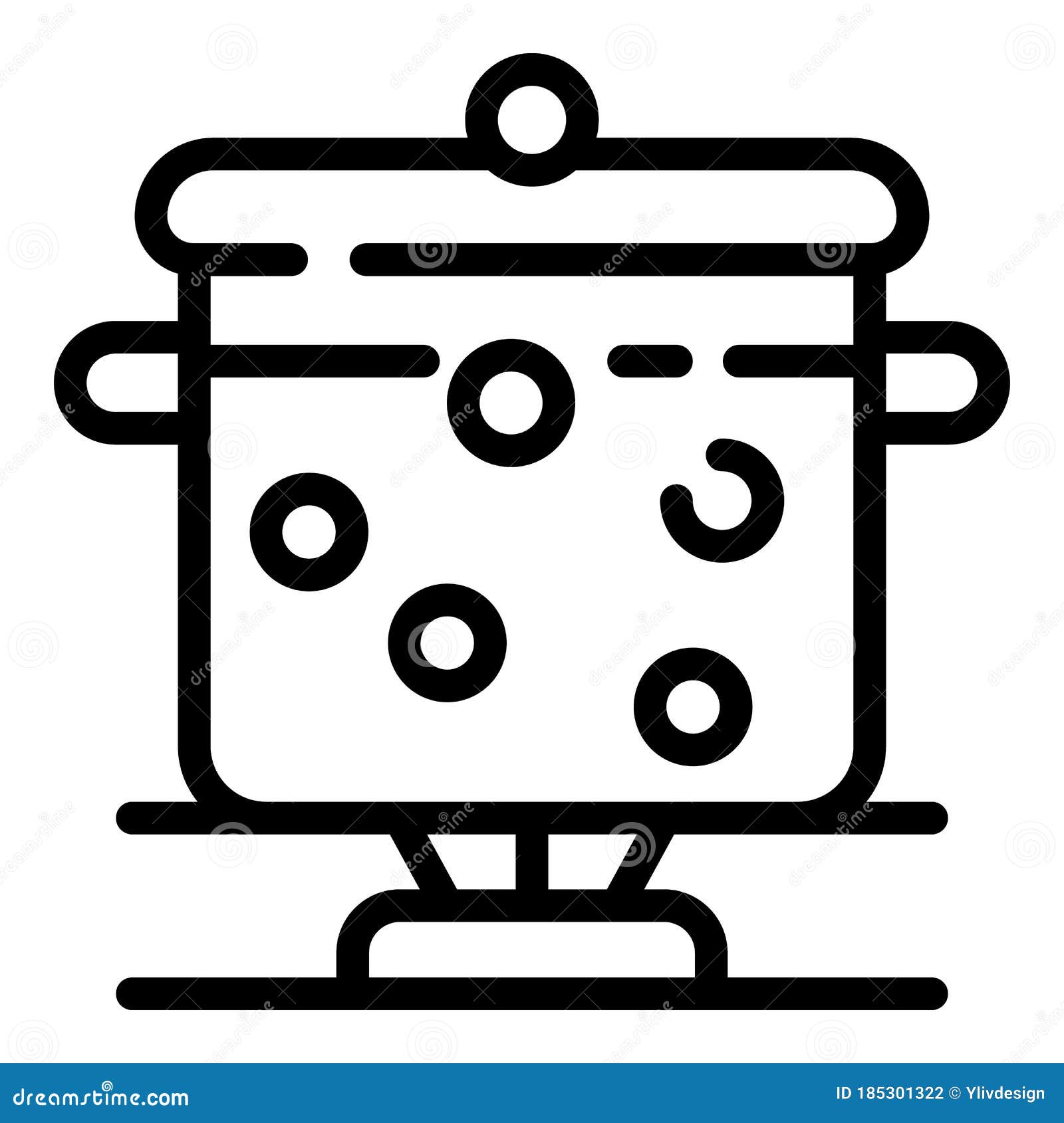 Boiling Pan Icon, Outline Style Stock Vector - Illustration of isolated ...