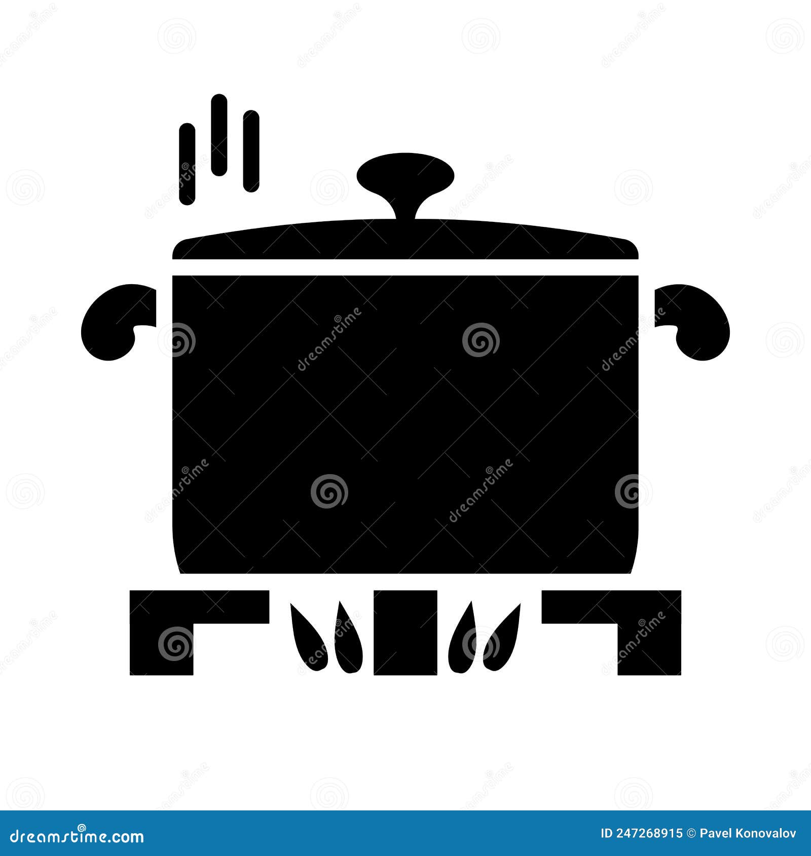 Boiling Pot Icon stock vector. Illustration of illness - 247268915