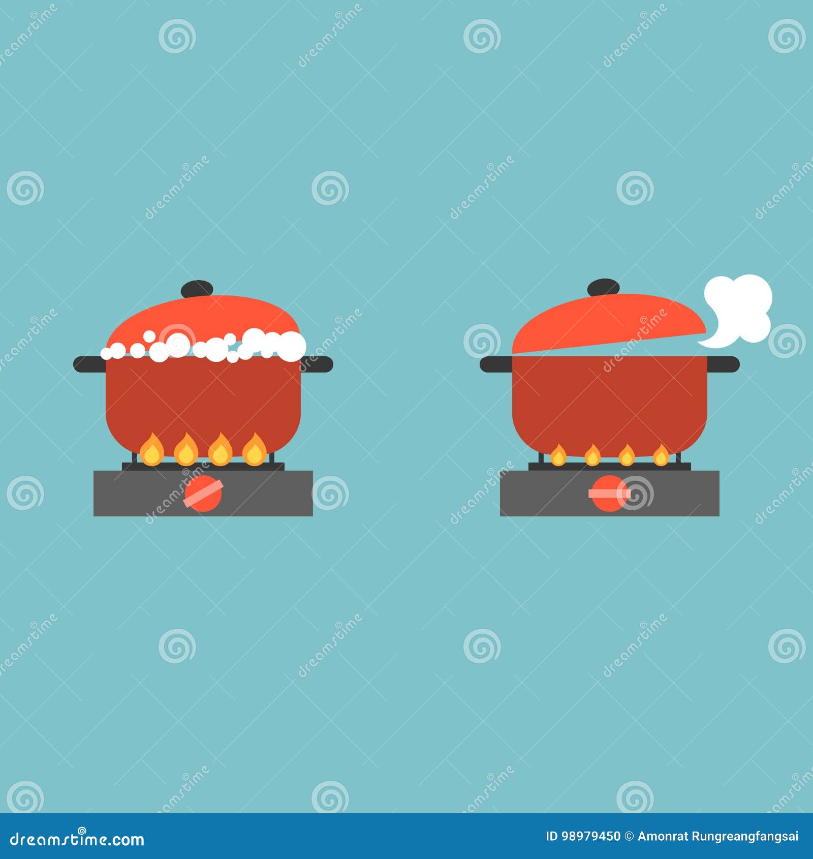 Boiling Steam Boiler Cartoon Illustration | CartoonDealer.com #124902940