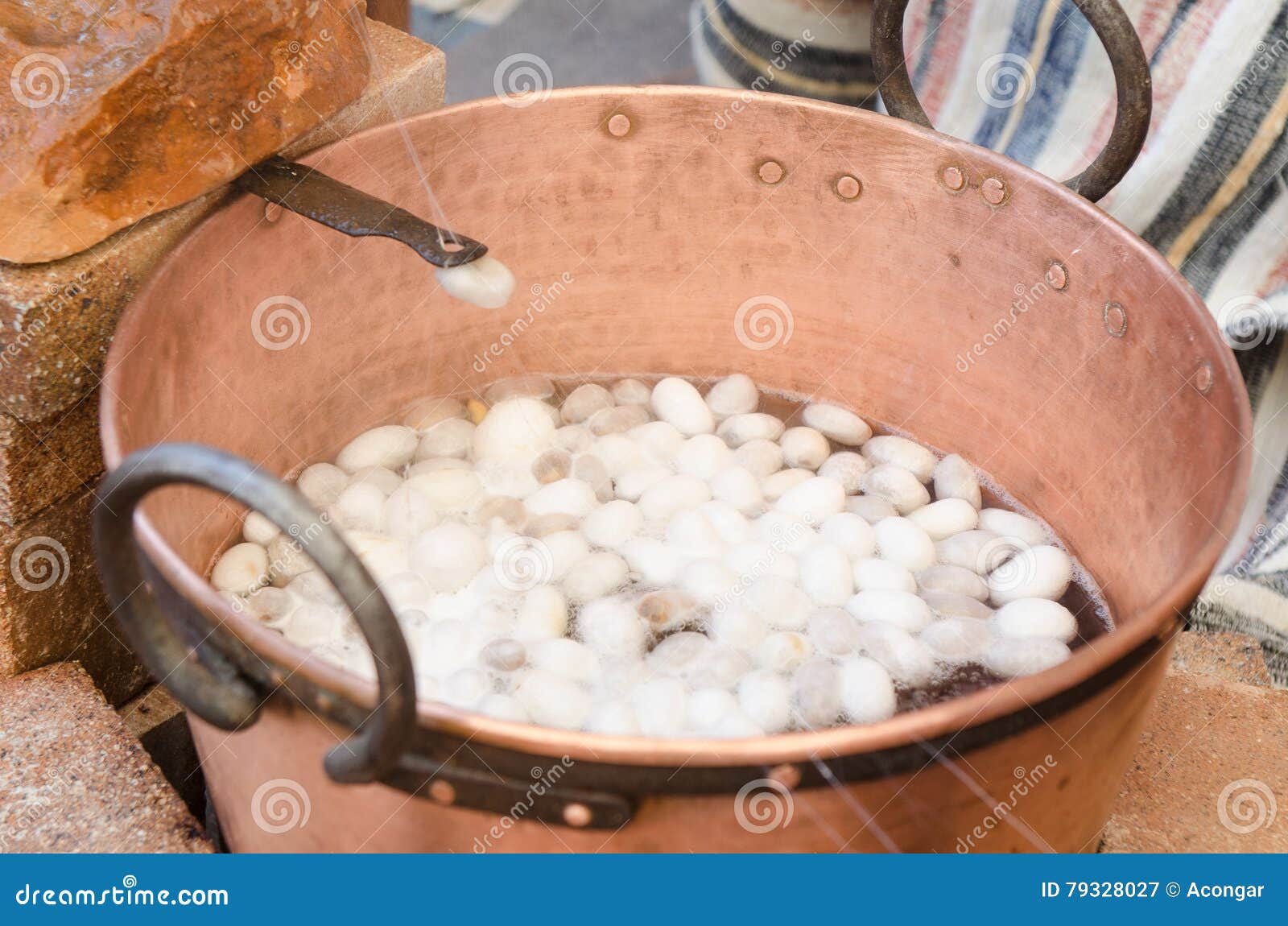 Boiling Silkworm Cocoon in the Pot Stock Image - Image of nature ...