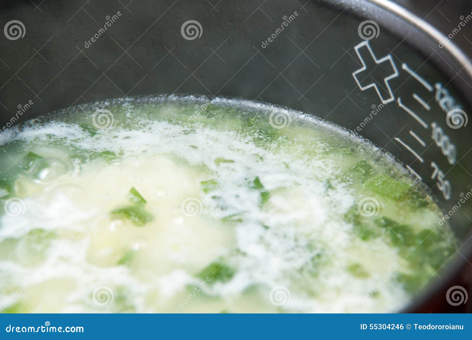 Boiling soup stock photo. Image of onion, cutlery, food - 55304246