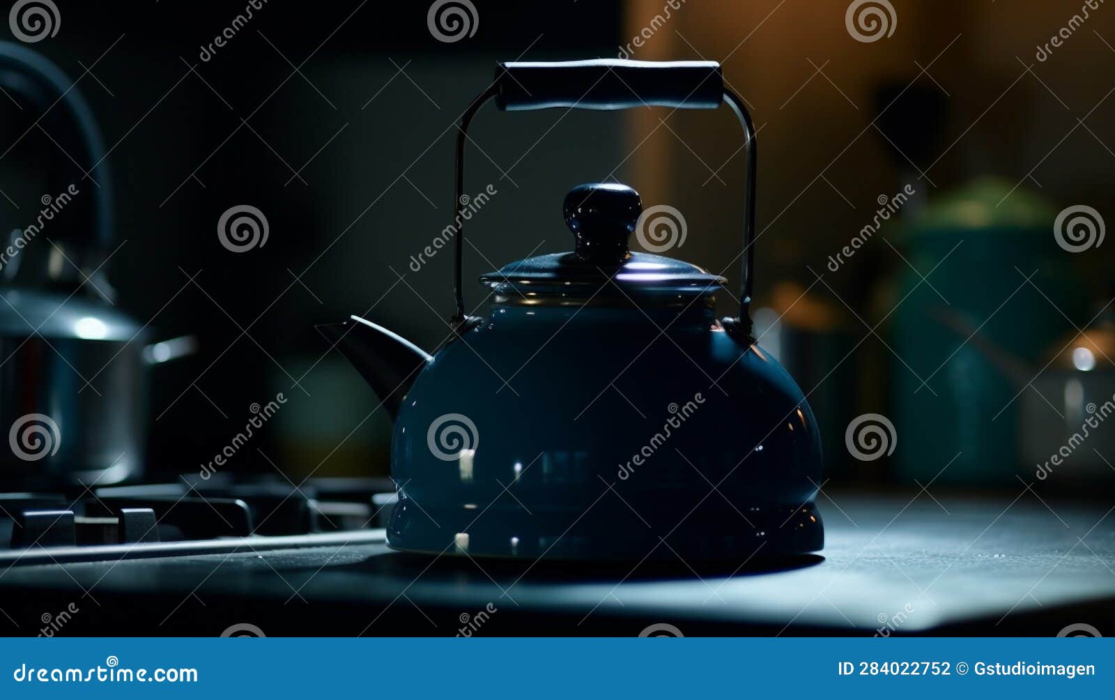 Boiling Tea on Stove, Handle Hot Generated by AI Stock Illustration ...