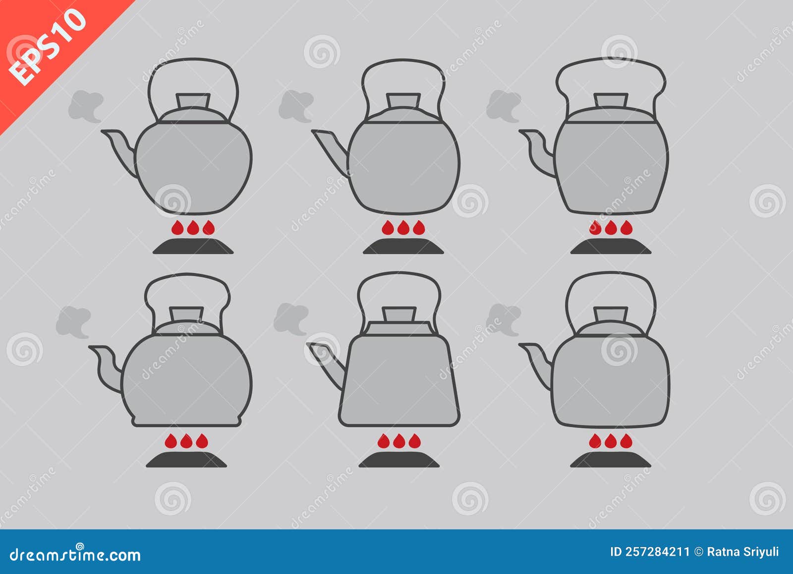 Boiling Water Design Icons Vector Flat Isolated Illustration Template ...