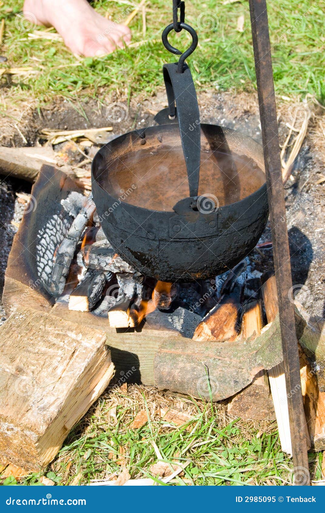 Boiling water on fire stock image. Image of history, flame - 2985095