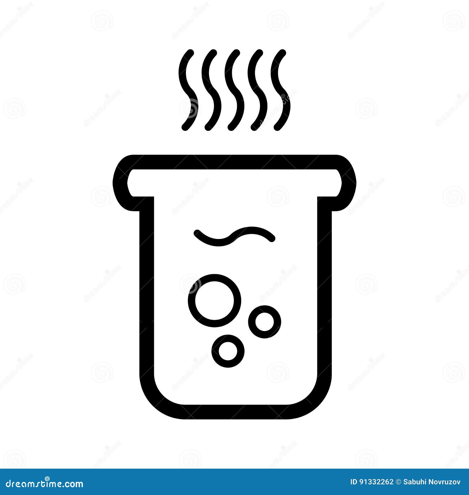 Boiling Water Icon Vector. Glass with Hot Water Stock Vector ...
