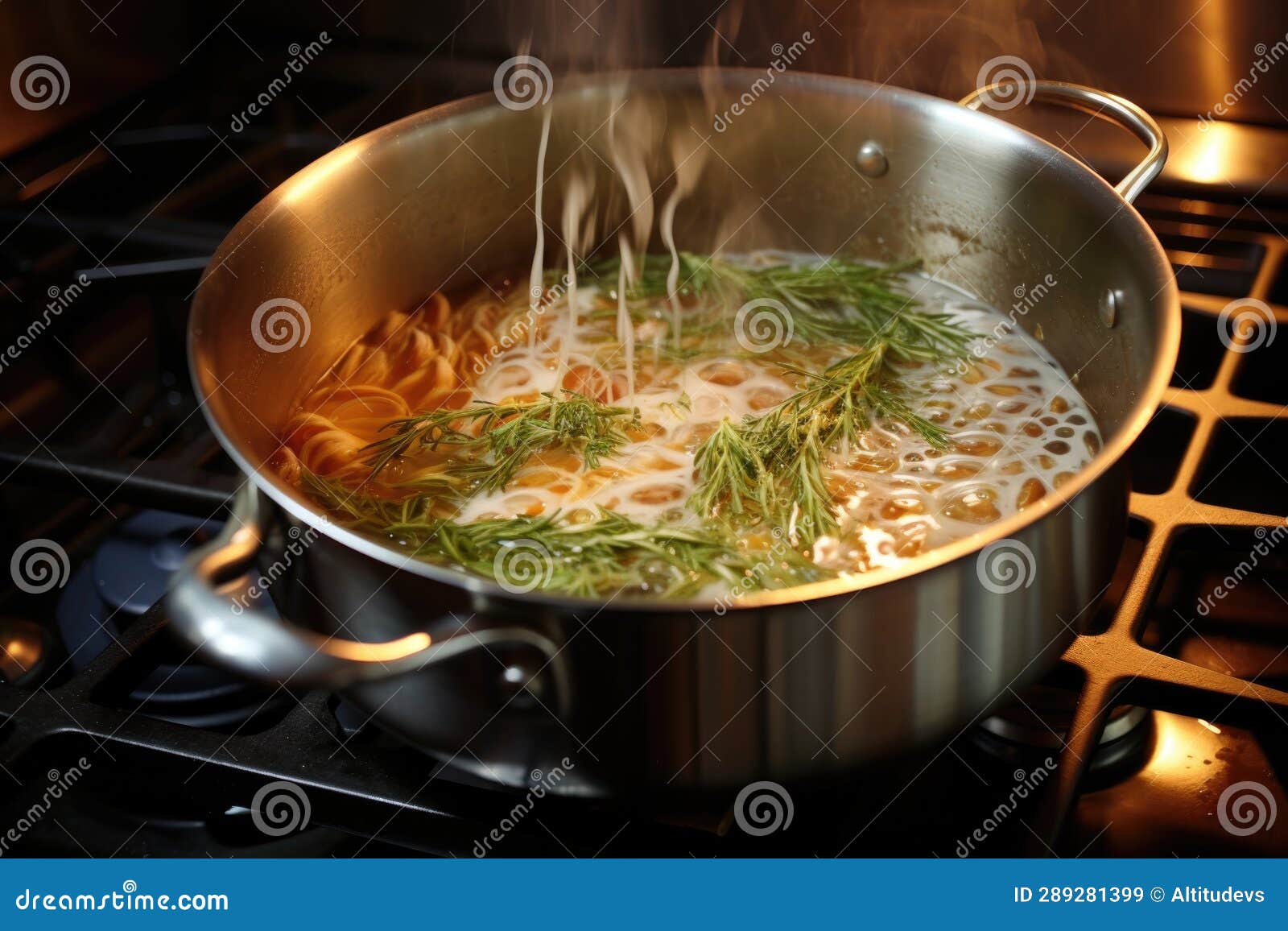 Boiling Water with Pasta in a Large Pot Stock Image - Image of ...