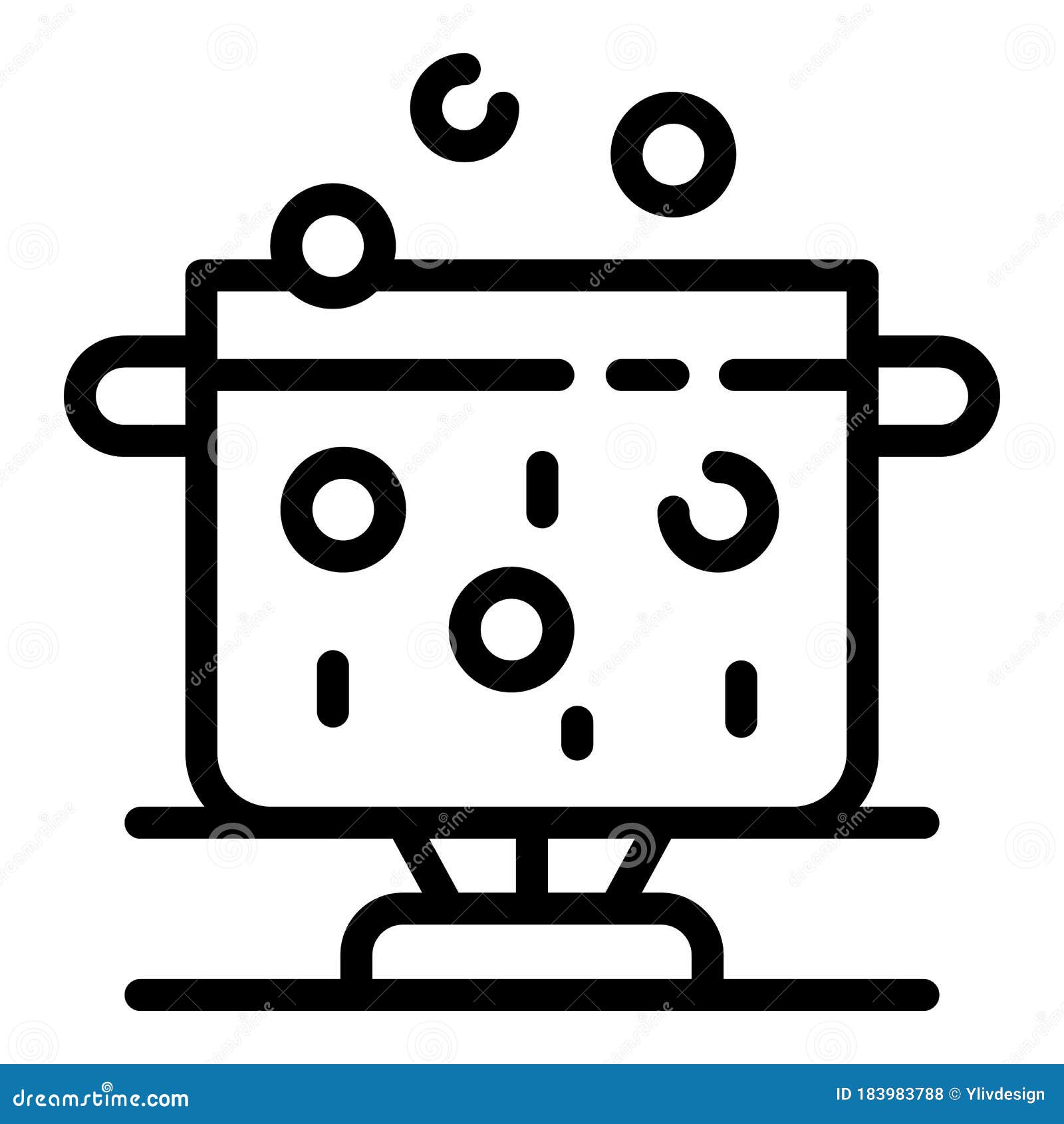 Boiling Water in a Pot Icon, Outline Style Stock Vector - Illustration ...