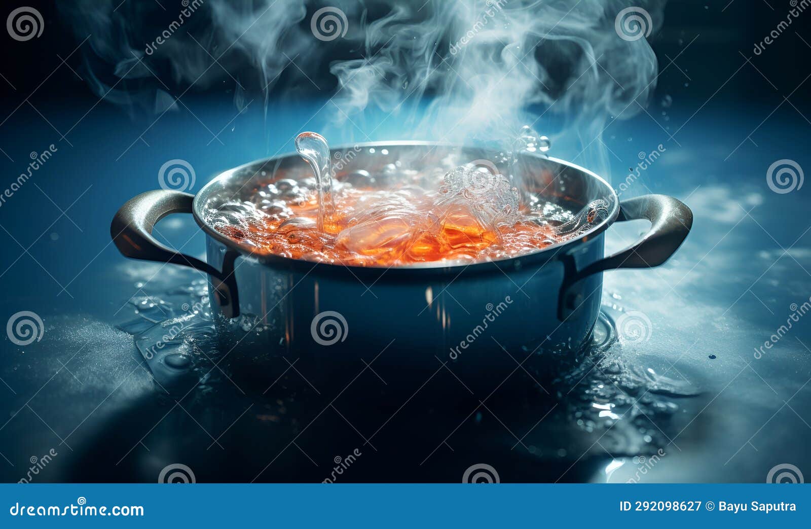 Boiling Water in Pots and Kettles, Generative Ai Stock Illustration ...