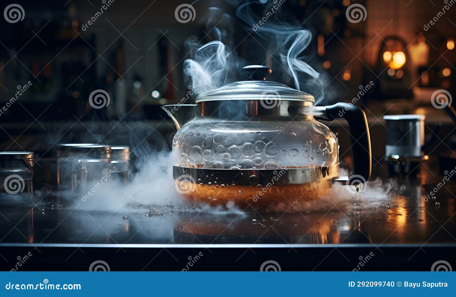 Boiling Water in Pots and Kettles, Generative Ai Stock Illustration ...