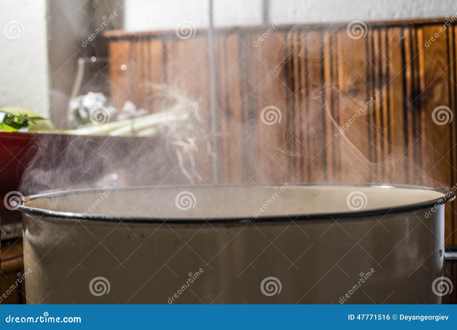 Boiling Water in a Saucepan Stock Photo - Image of steam, steel: 47771516