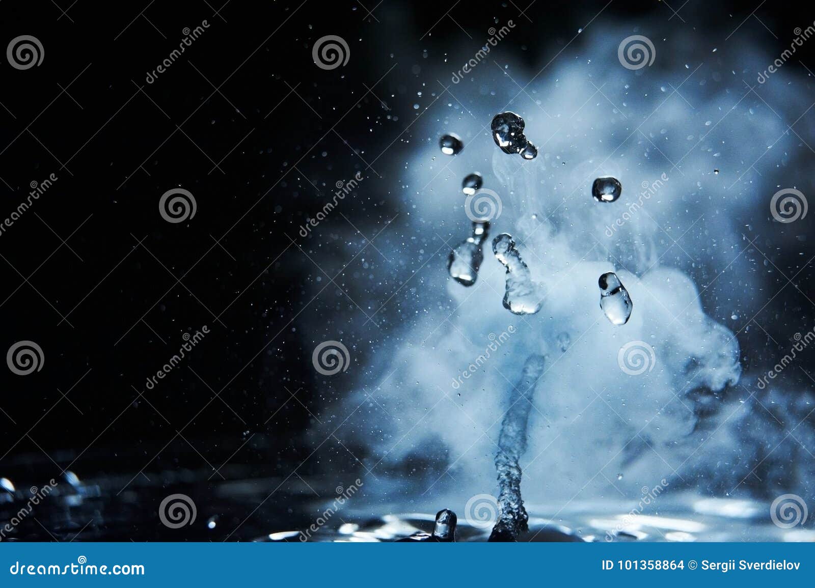 Boiling Water Splash with Steam on Black Background Closeup Stock Photo ...