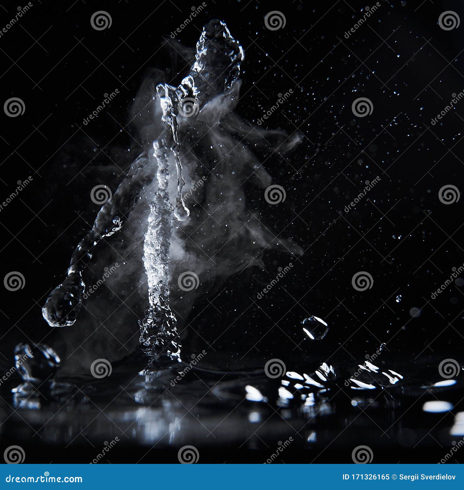 Boiling Water Splash with Steam on Black Background Closeup Stock Image ...