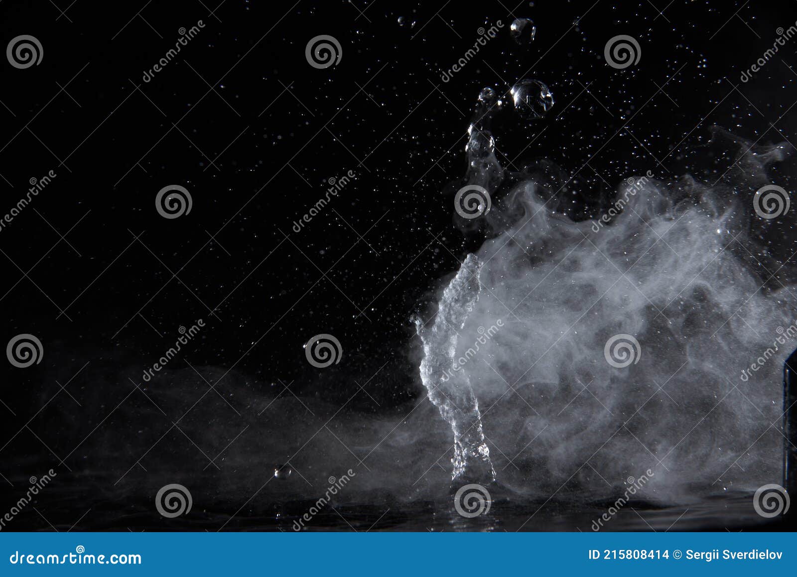 Boiling Water Splash with Steam on Black Background Closeup Stock Photo ...