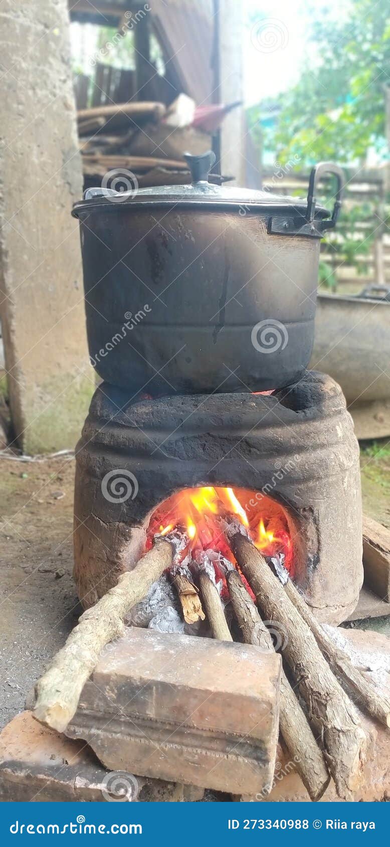 Boiling Water Using a Traditional Stove. Stock Photo - Image of water ...