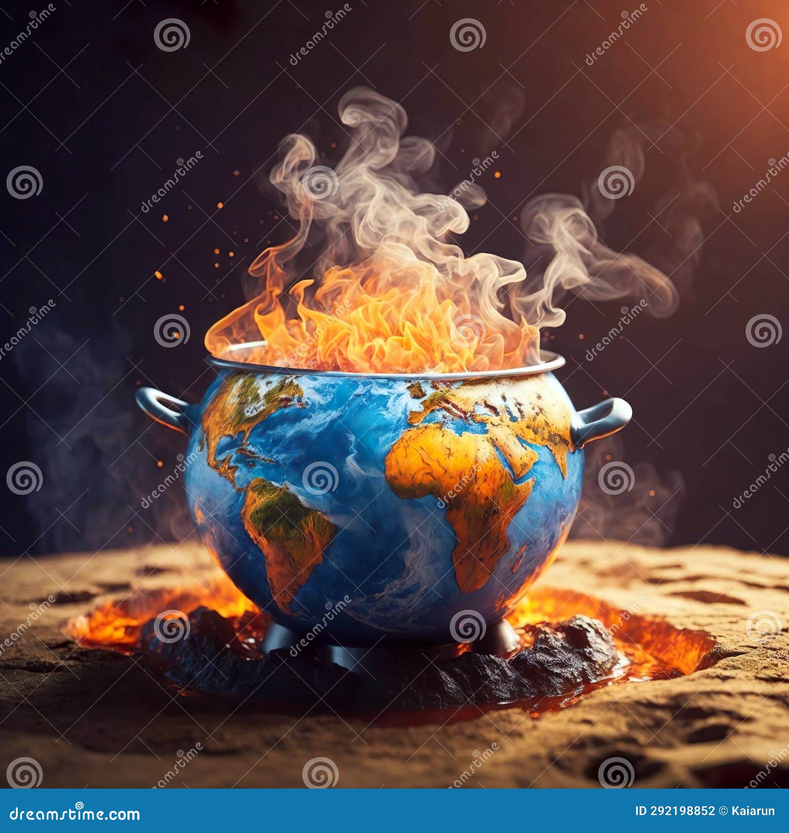 Boiling Water in a World Globe Pot. Conceptual Image of Global Warming ...