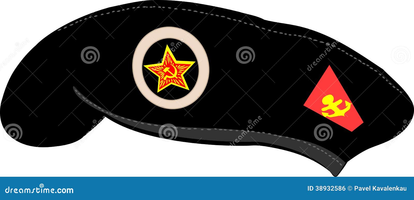 Boina negra del vector ilustración del vector. Ilustración de casquillo ...