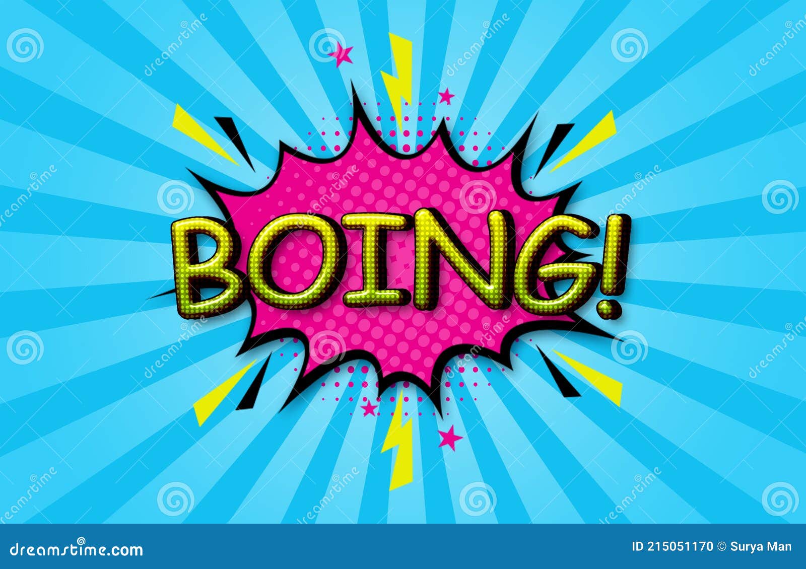 Bright Boing Comic Sound Effect On Transparent Background Stock Image ...