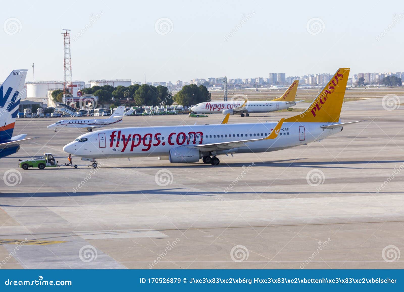 Boing 737- 800 from Pegasus Airline on Push Back in Antalya, Turkey ...