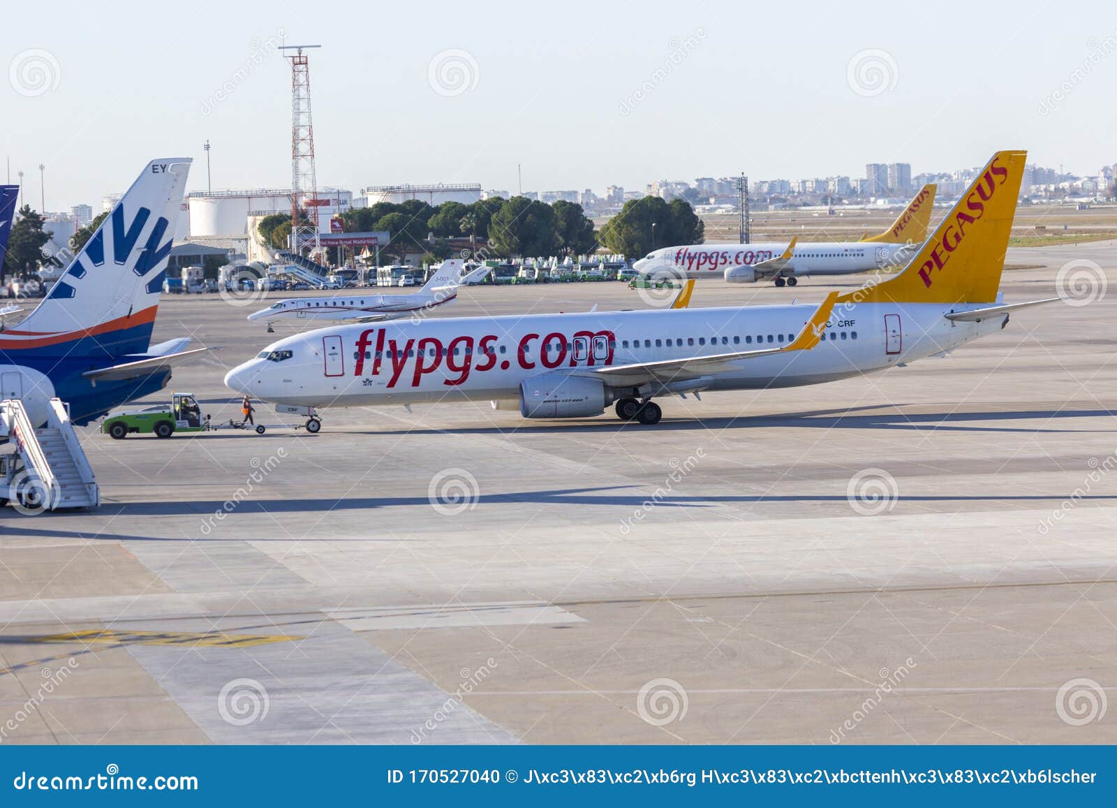 Boing 737- 800 from Pegasus Airline on Push Back in Antalya, Turkey ...